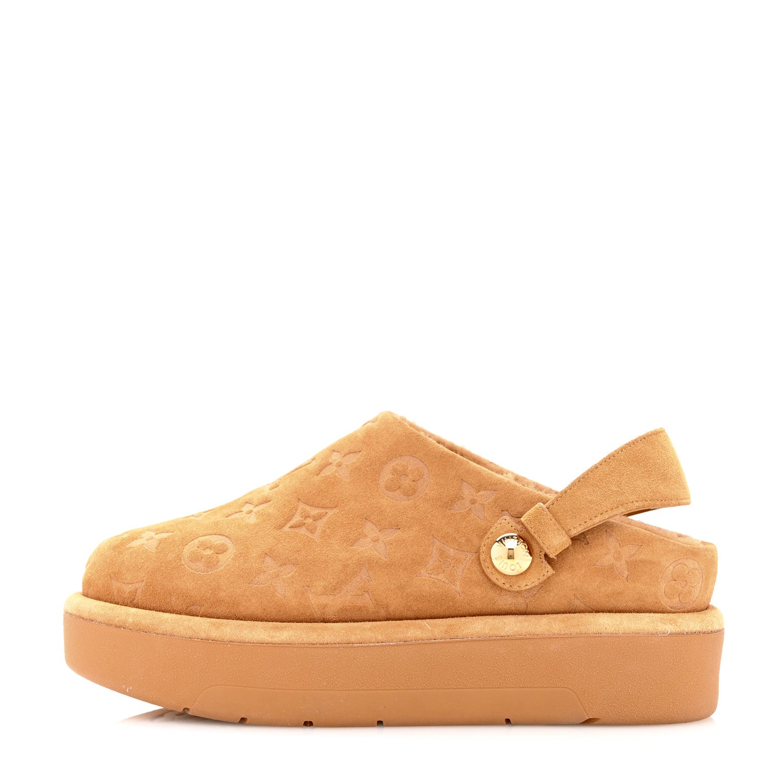 Louis Vuitton Suede Calfskin Embossed Monogram Aspen Platform Clog ...