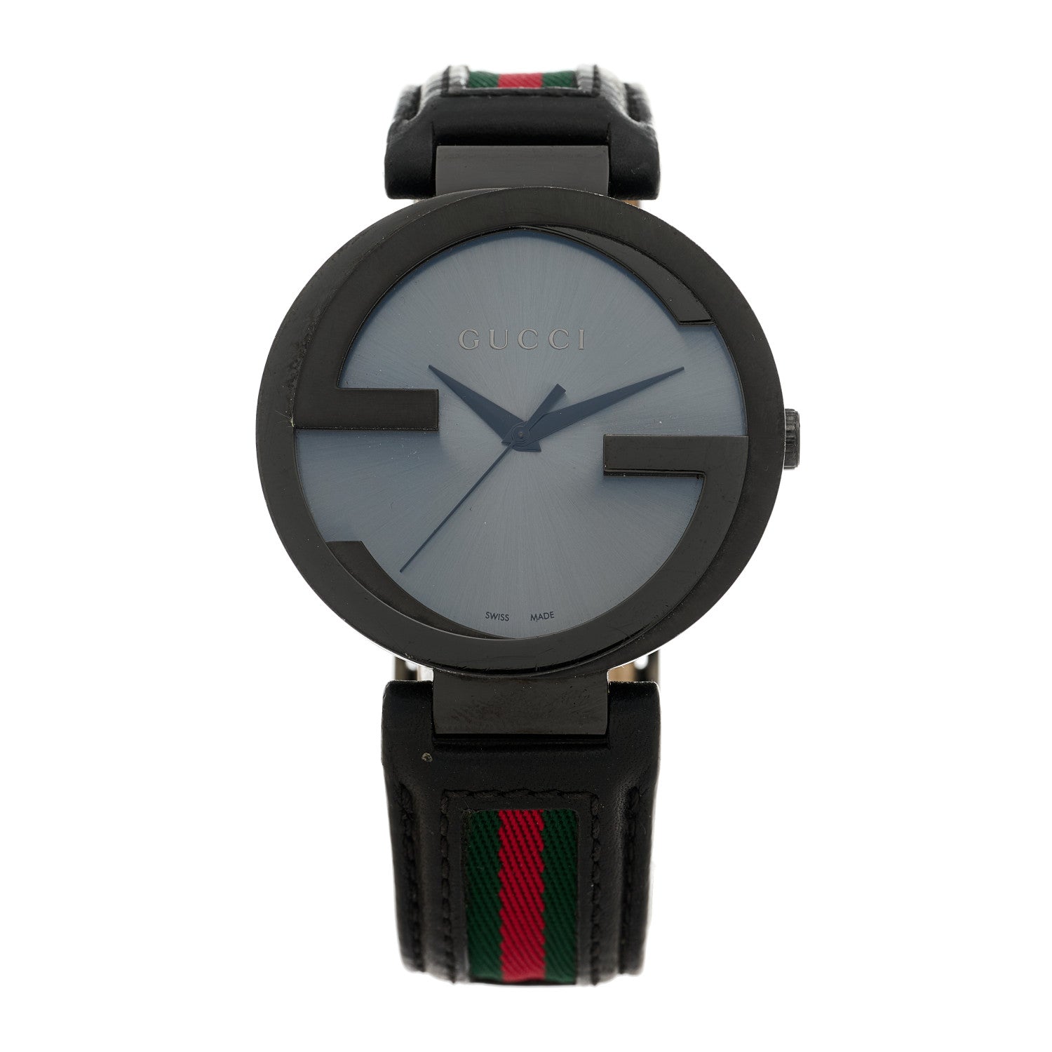 Gucci Stainless Steel Calfskin 42mm Interlocking Web G Quartz Watch ...