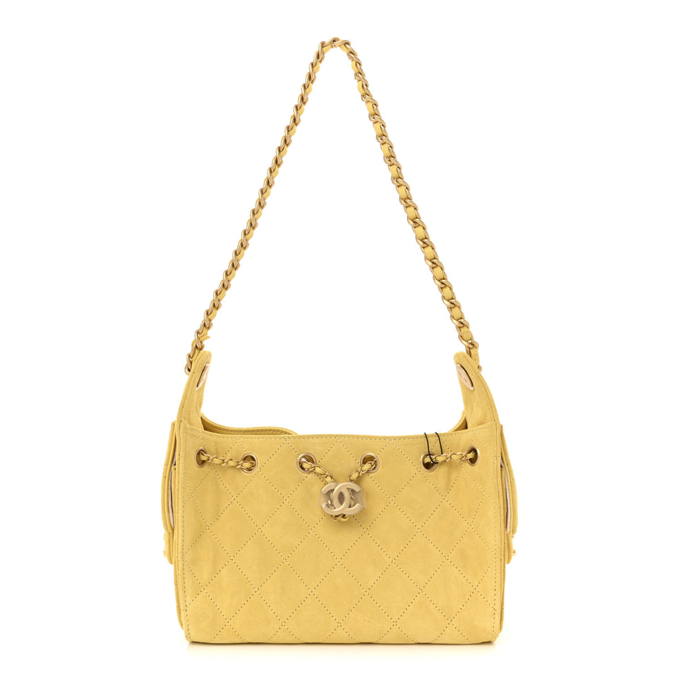 Chanel Suede Quilted Mini Chanel 25 Handbag Yellow 1776085 – FASHIONPHILE