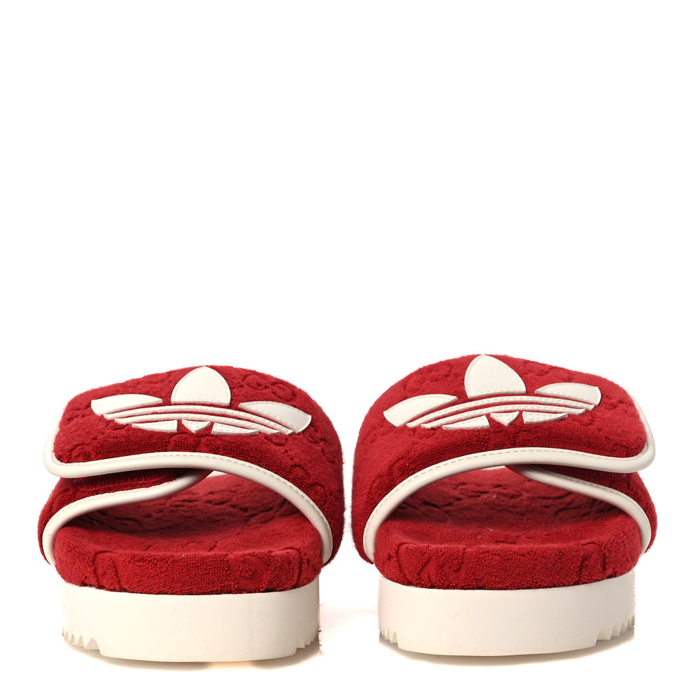 Gucci X ADIDAS Terry Cloth GG Monogram Womens Platform Sandals 38 Maple ...