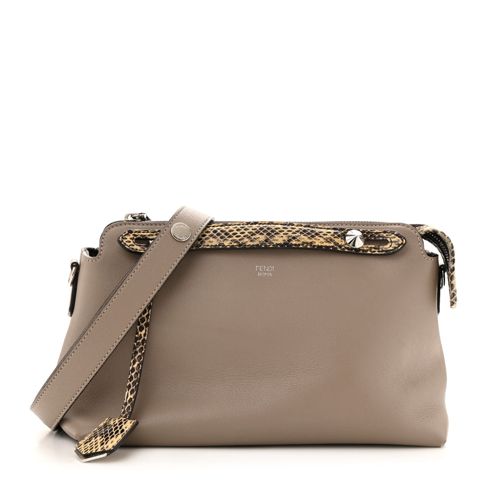 Fendi Vitello Dolce Elaphe Medium By The Way Boston Bag Tortora ...