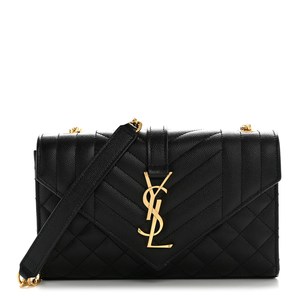 Saint Laurent Grain De Poudre Textured Mixed Matelasse Triquilt Small ...