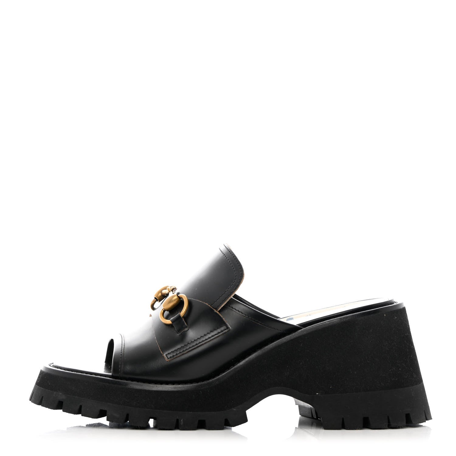 Gucci Cordovan Lux Womens Harald Horsebit Platform Slide Sandals 38.5 ...