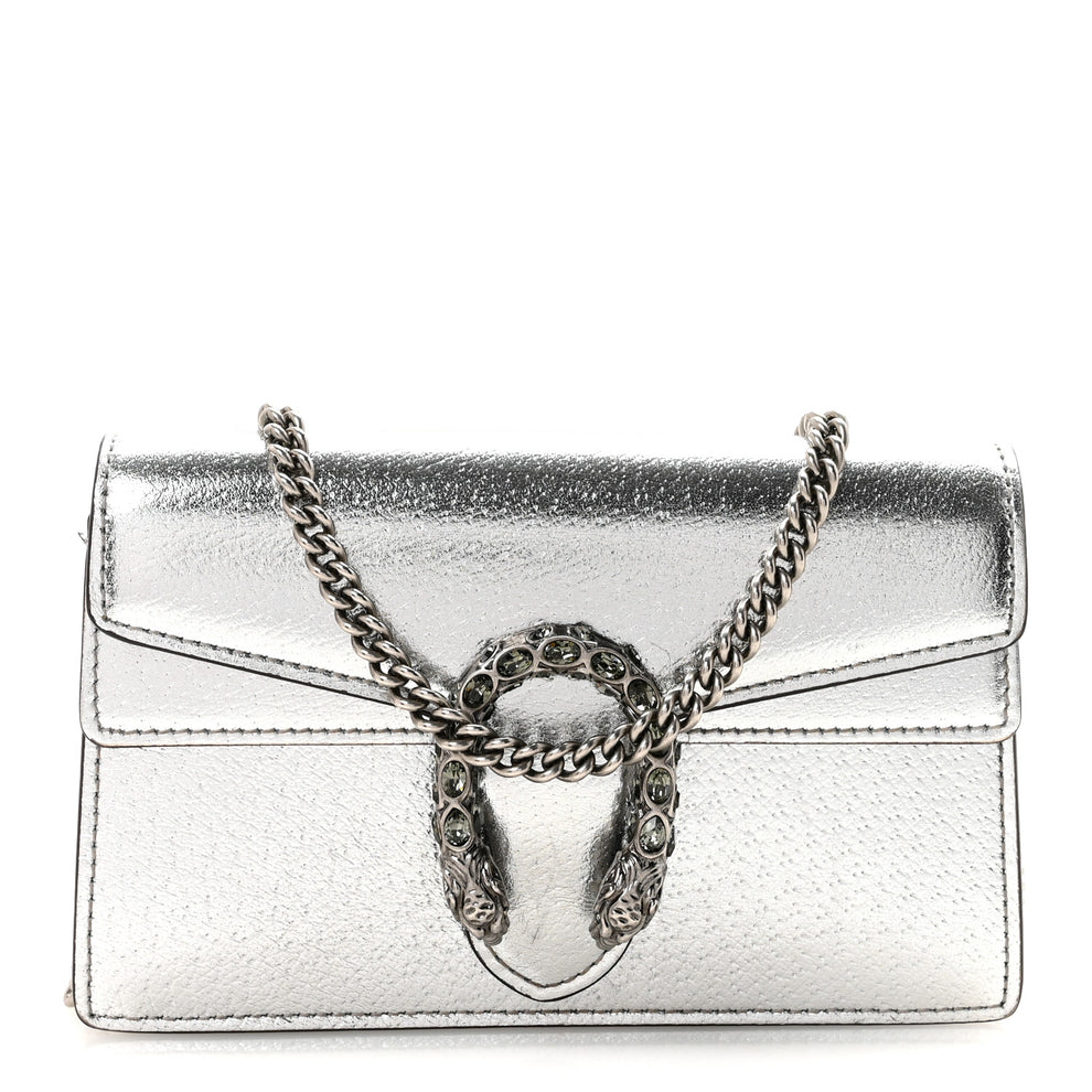 Gucci Metallic Calfskin Super Mini Dionysus Shoulder Bag Silver 1798200 ...