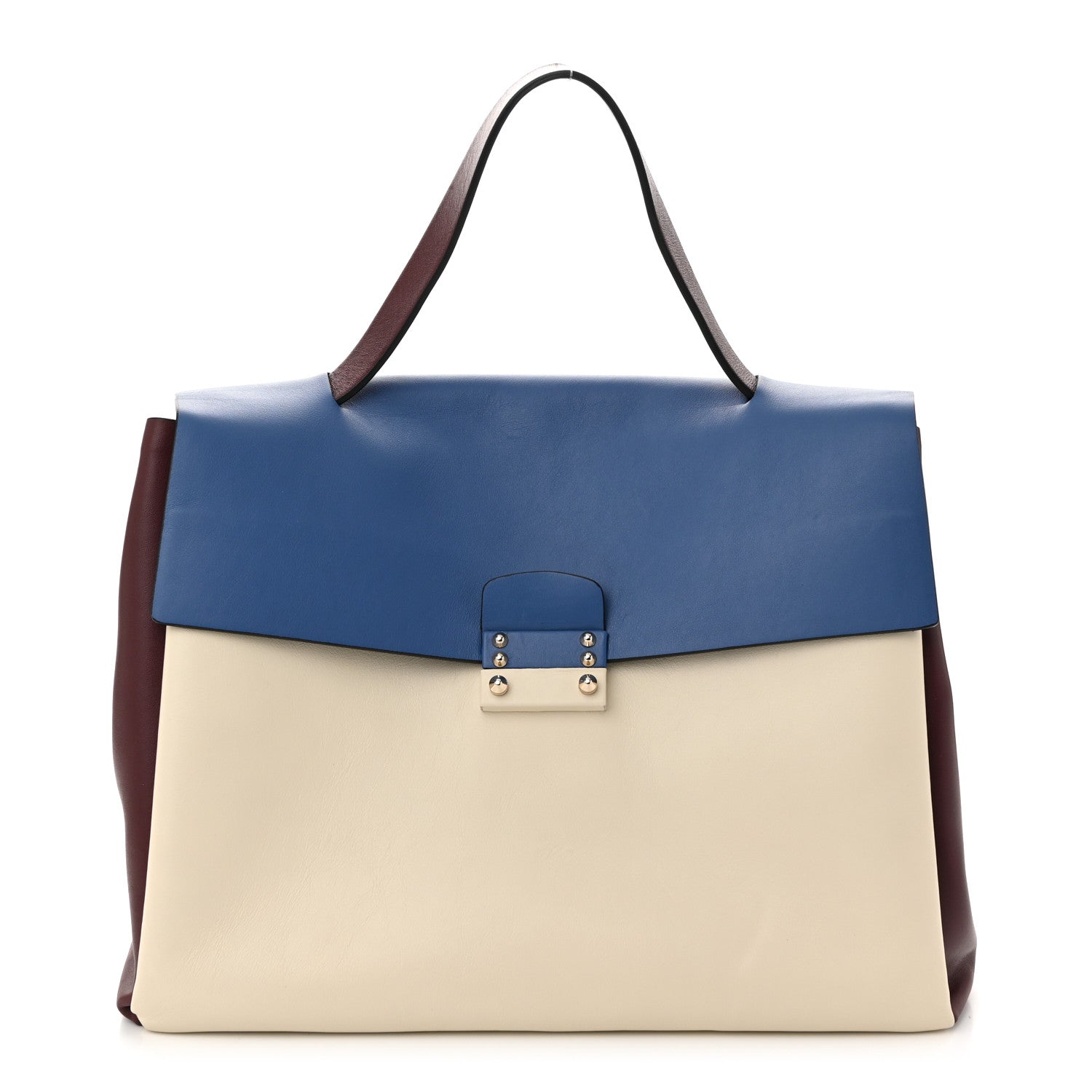 Valentino Garavani Calfskin Colorblock Mime Single Handle Bag Ruby Marine 1720635 – FASHIONPHILE