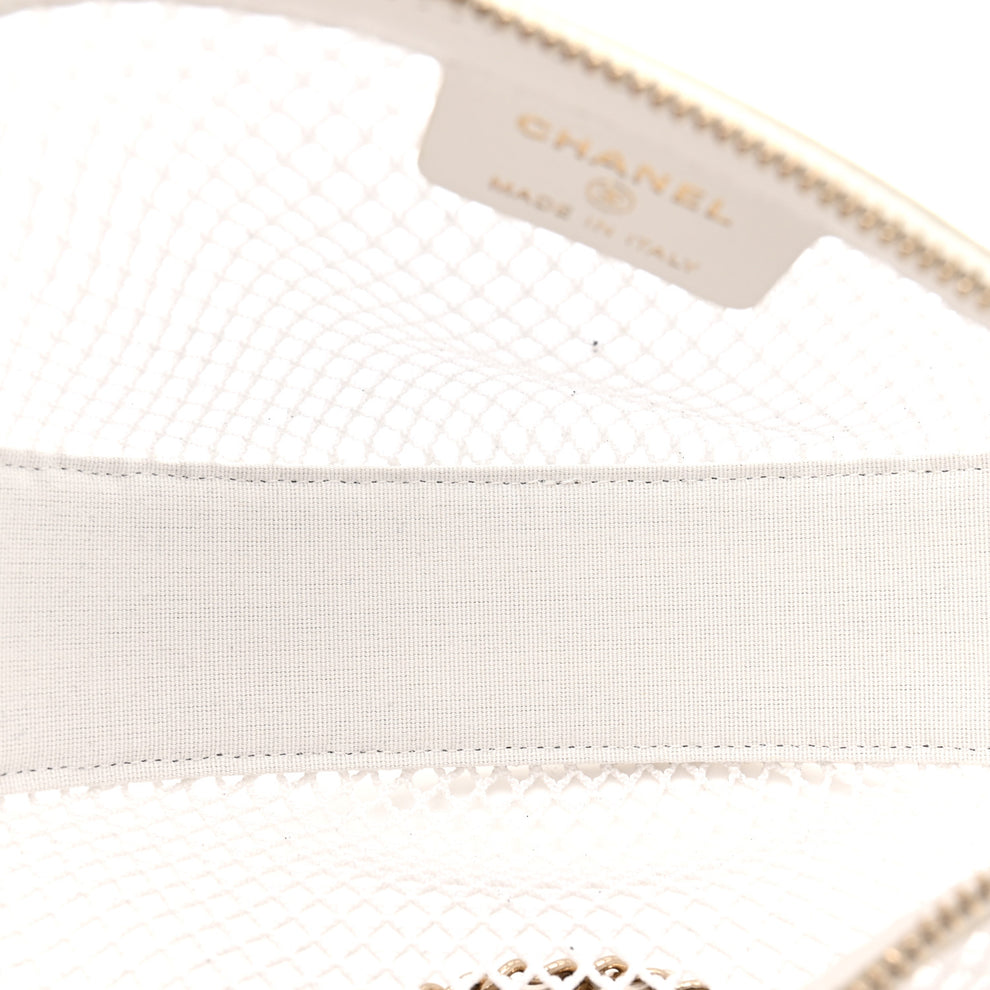 Chanel Mesh Shiny Lambskin Chain Hobo White 1804016 – FASHIONPHILE