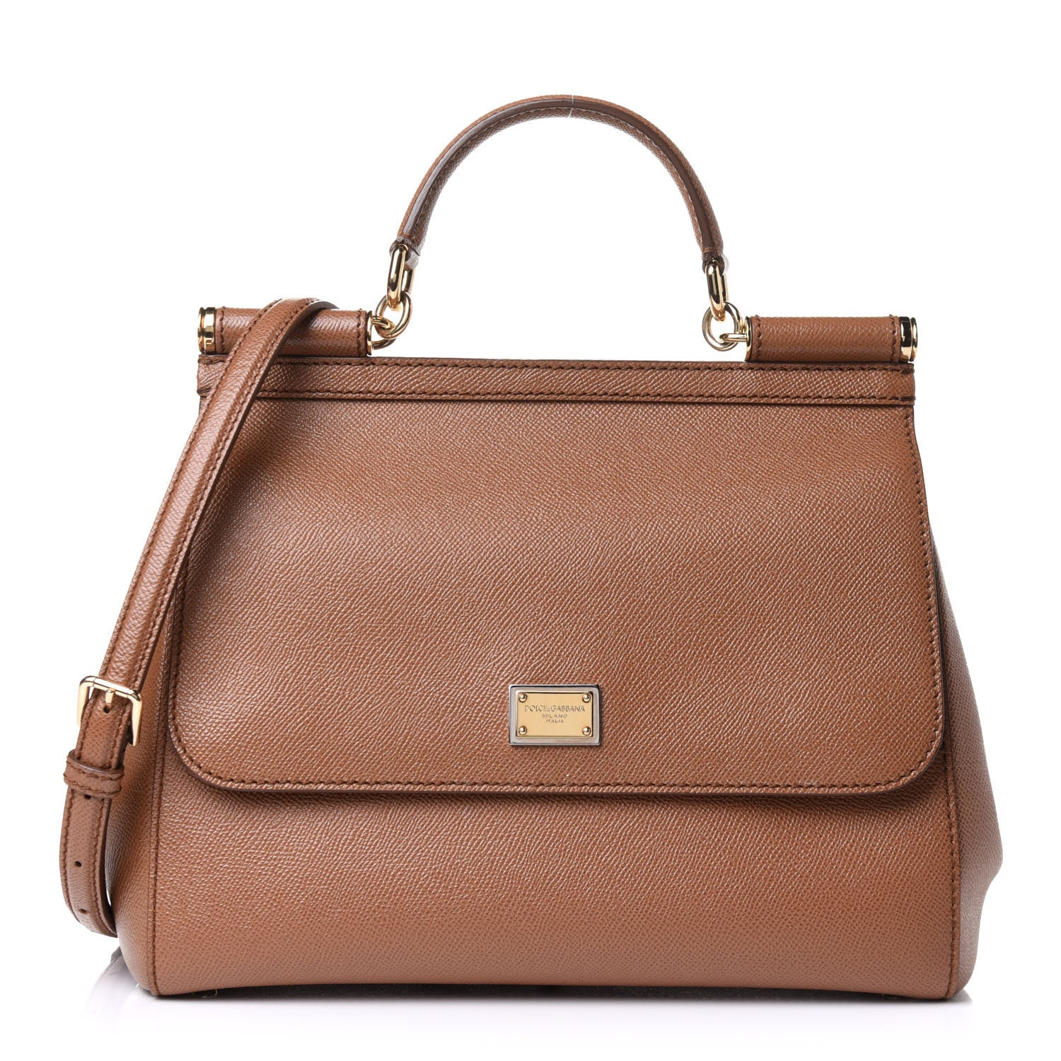 Dolce & Gabbana Dauphine Medium Miss Sicily Satchel Caramello 878280 ...