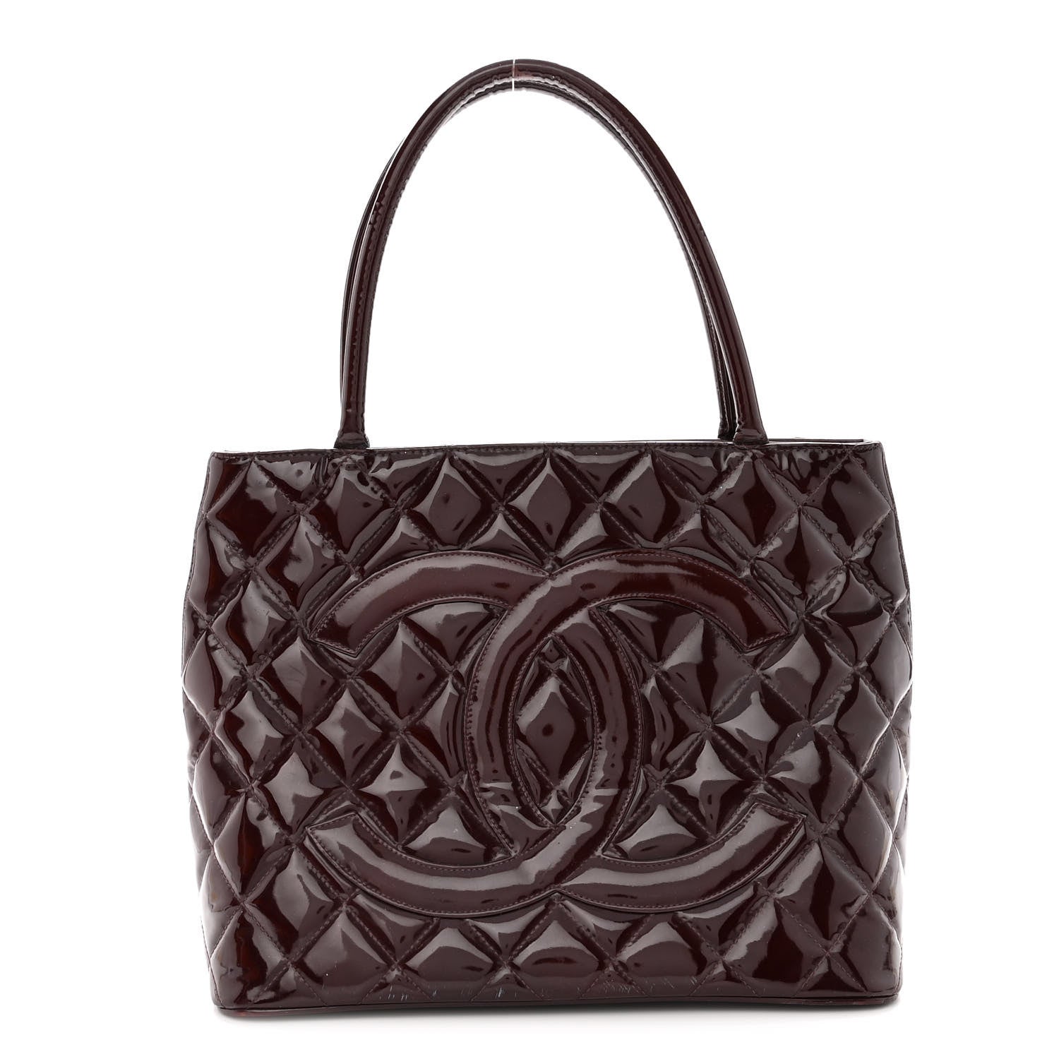 Chanel Patent Quilted Medallion Tote Burgundy 1269526 – FASHIONPHILE