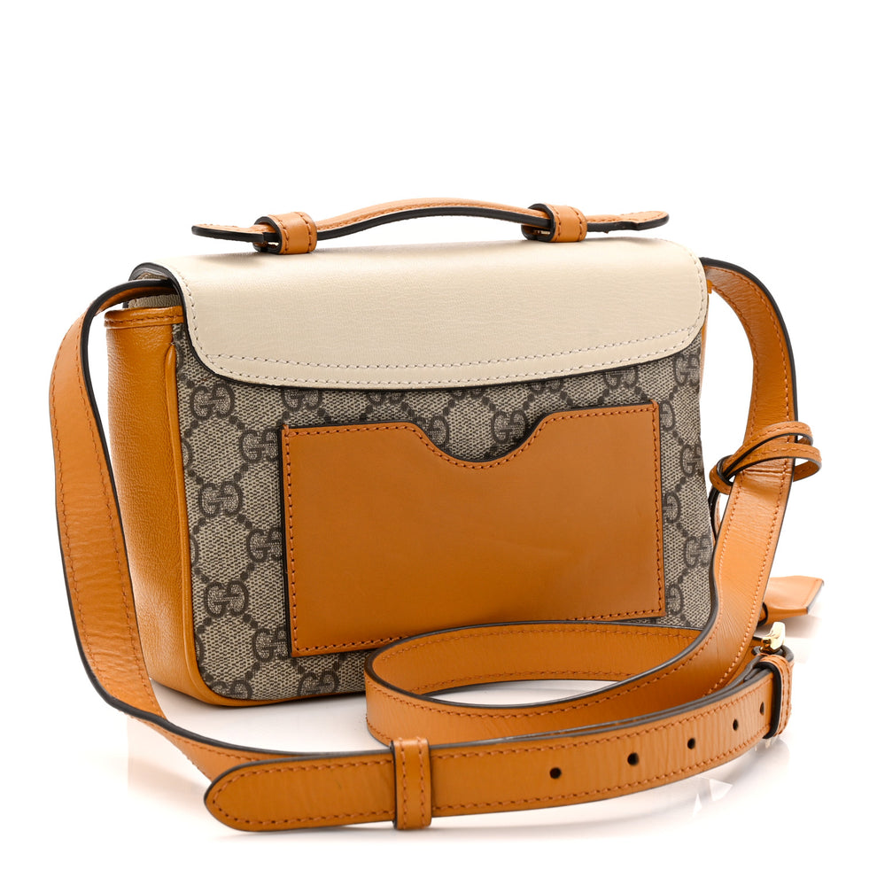 Gucci GG Supreme Monogram Calfskin Mini Padlock Flap Pocket Shoulder ...