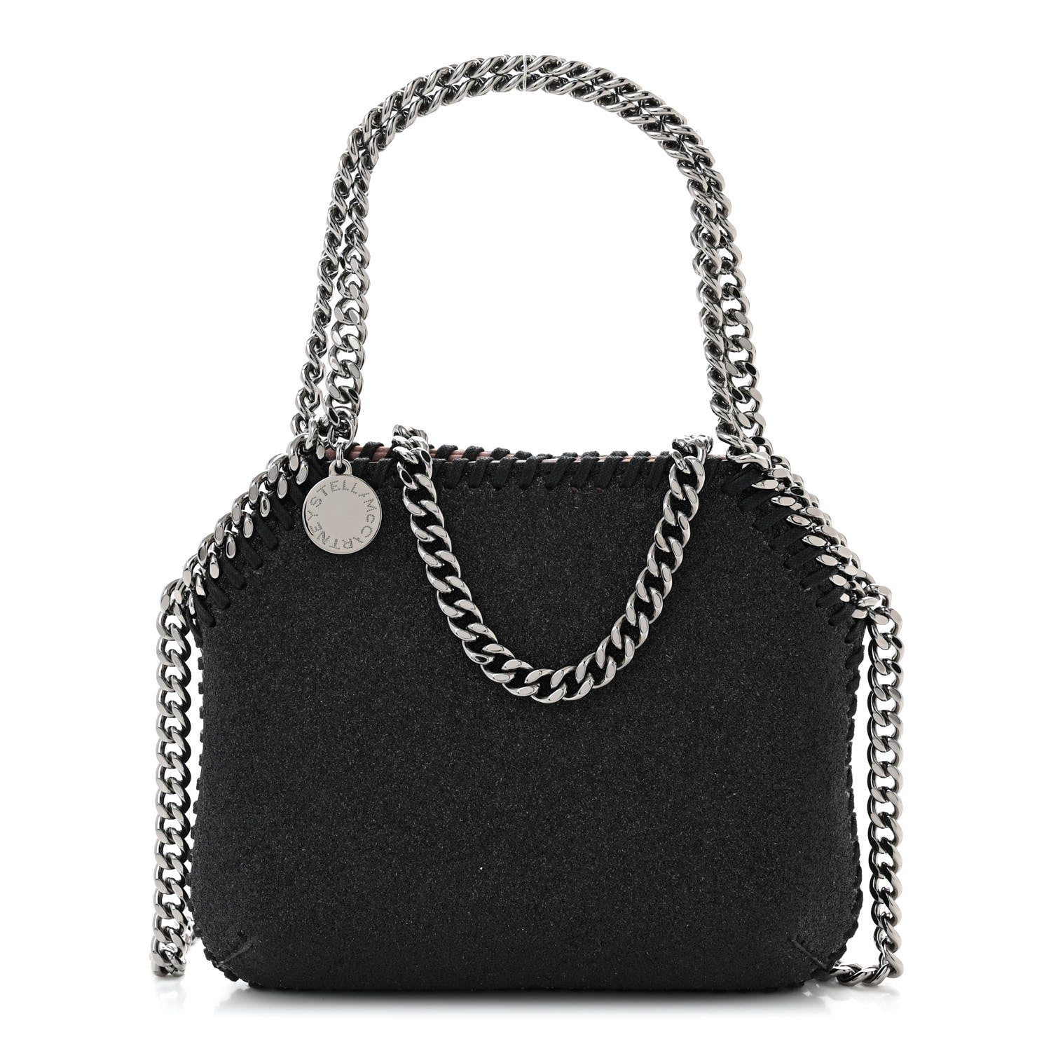Stella McCartney Metallic Glitter Mini Falabella Box Shoulder Bag Black ...