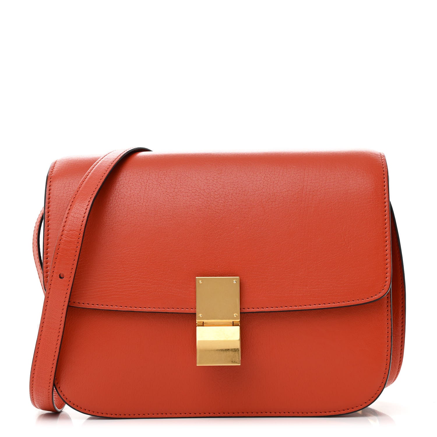 Celine Goatskin Medium Classic Box Flap Bag Cinnamon 1617363 – FASHIONPHILE