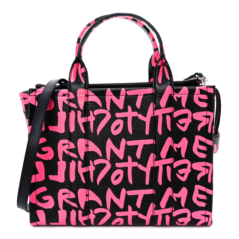 Marc Jacobs X STEPHEN SPROUSE Grained Calfskin Medium The Tote Bag Pink ...
