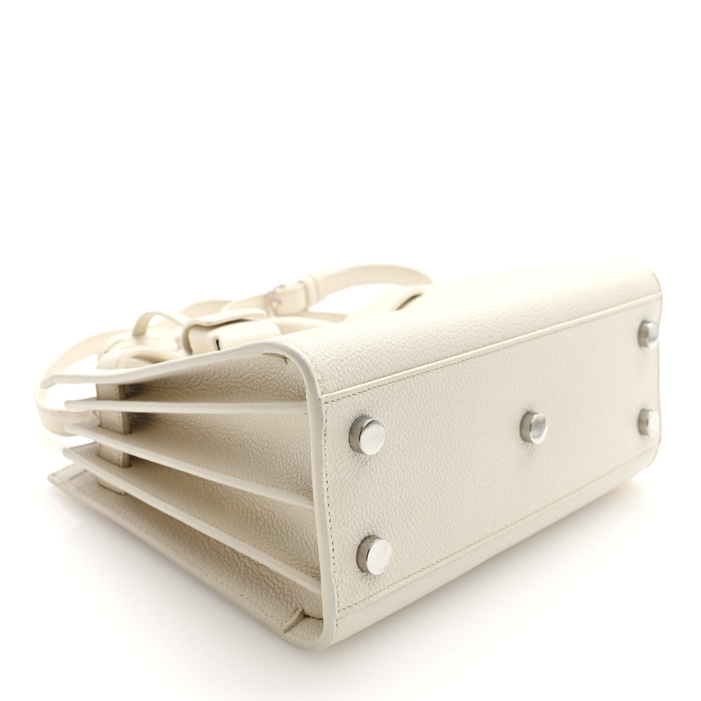 Saint Laurent Grained Calfskin Nano Sac de Jour Dove White 1783253 ...