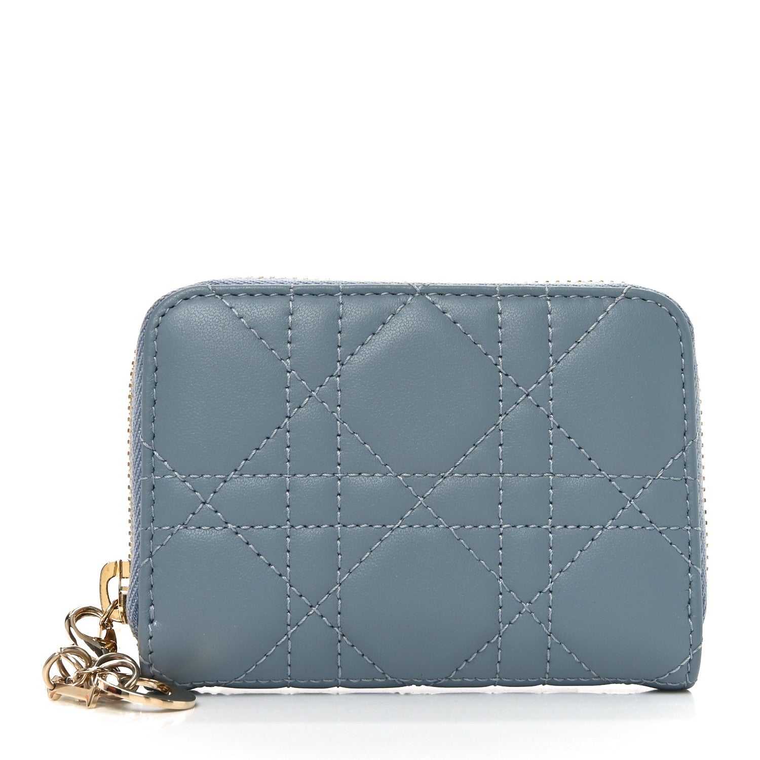 Christian Dior Lambskin Cannage Small Lady Dior Voyageur Coin Purse ...