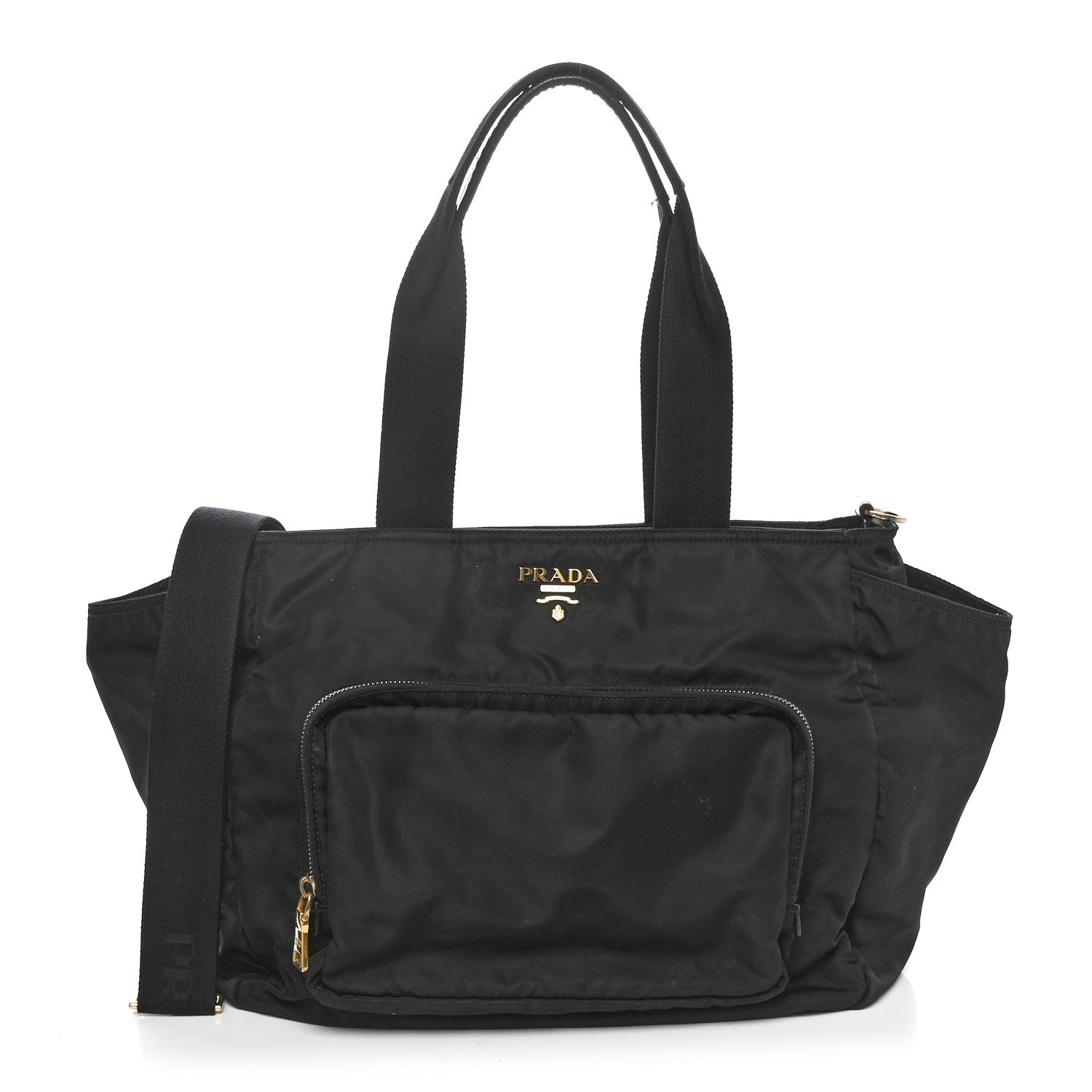 Prada Tessuto Nylon Diaper Bag Black 1606041 – FASHIONPHILE