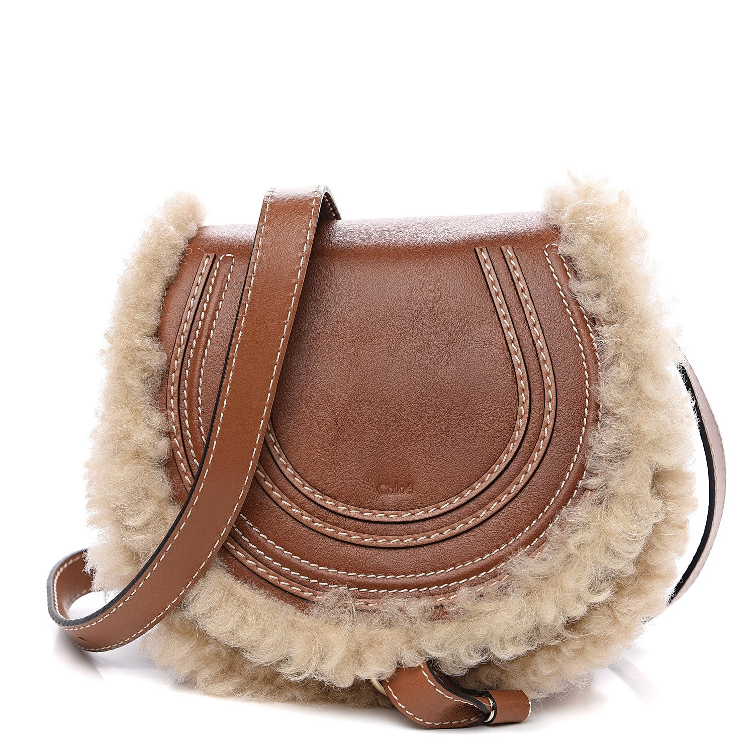 Chloe Small Grain Shiny Calfskin Small Marcie Round Crossbody Bag ...