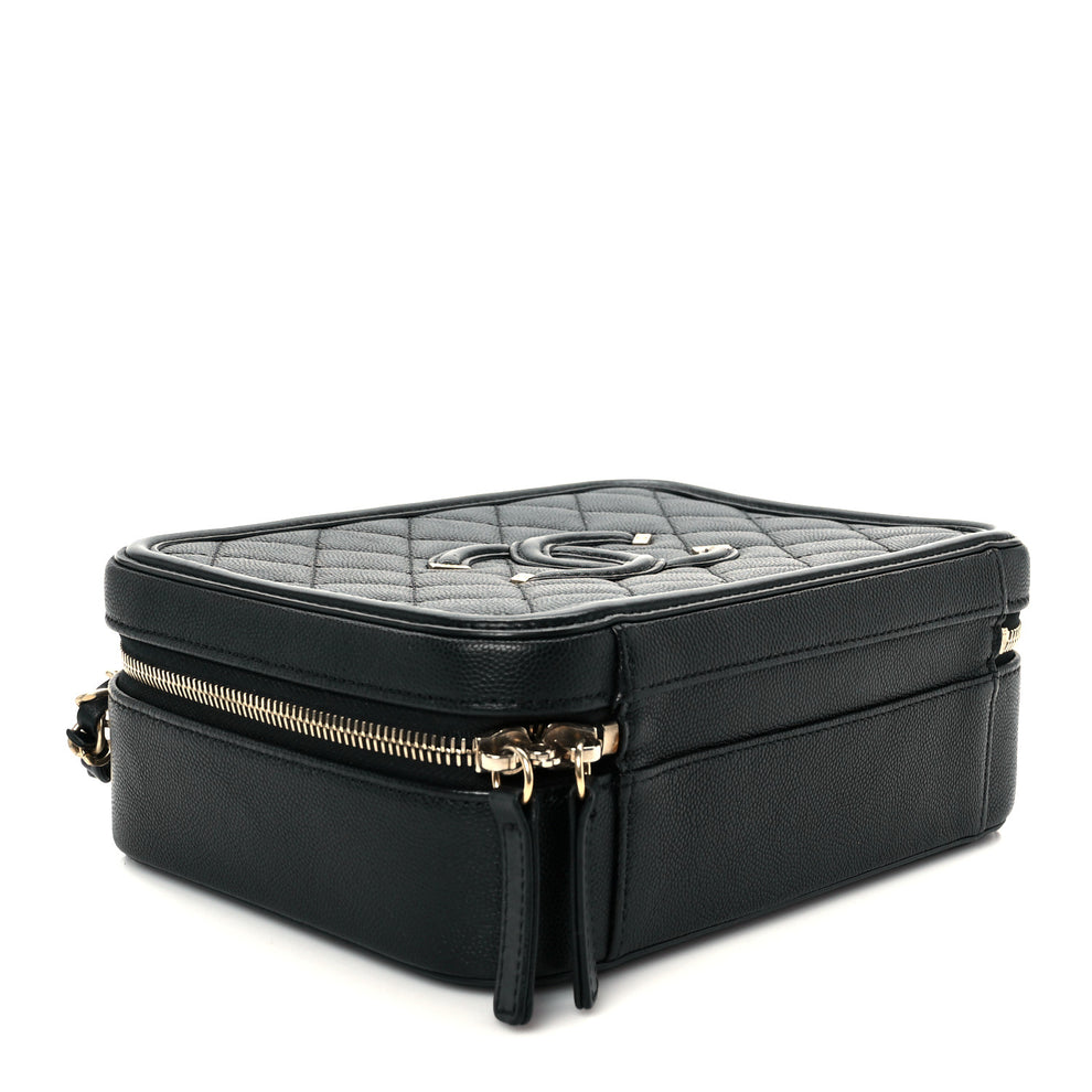 Chanel Caviar Quilted Medium CC Filigree Vanity Case Black 1784397 ...