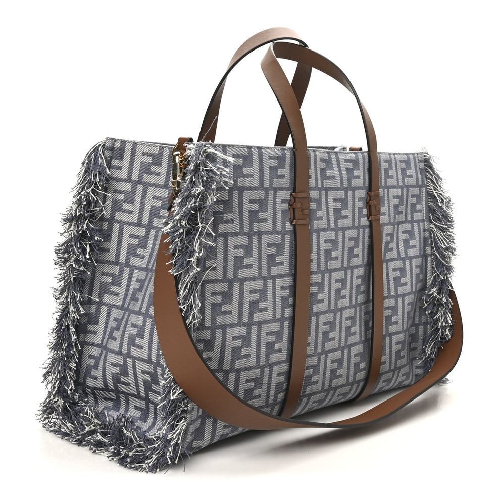Fendi Denim Vitello King F is Fendi FF Embroidered Summer Tote Myrtle ...