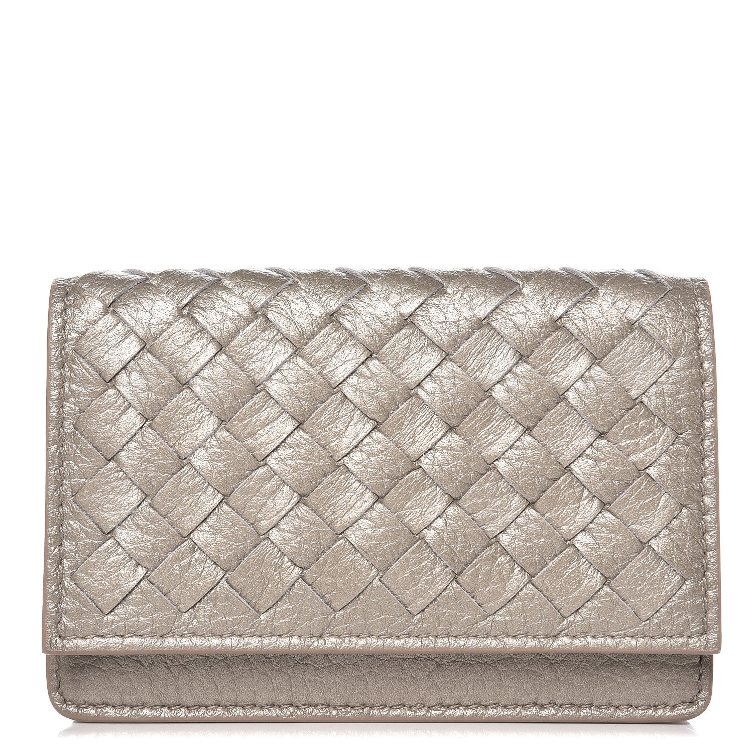 Bottega Veneta Cervo Metal Intrecciato Card Case Fume 241131 – FASHIONPHILE
