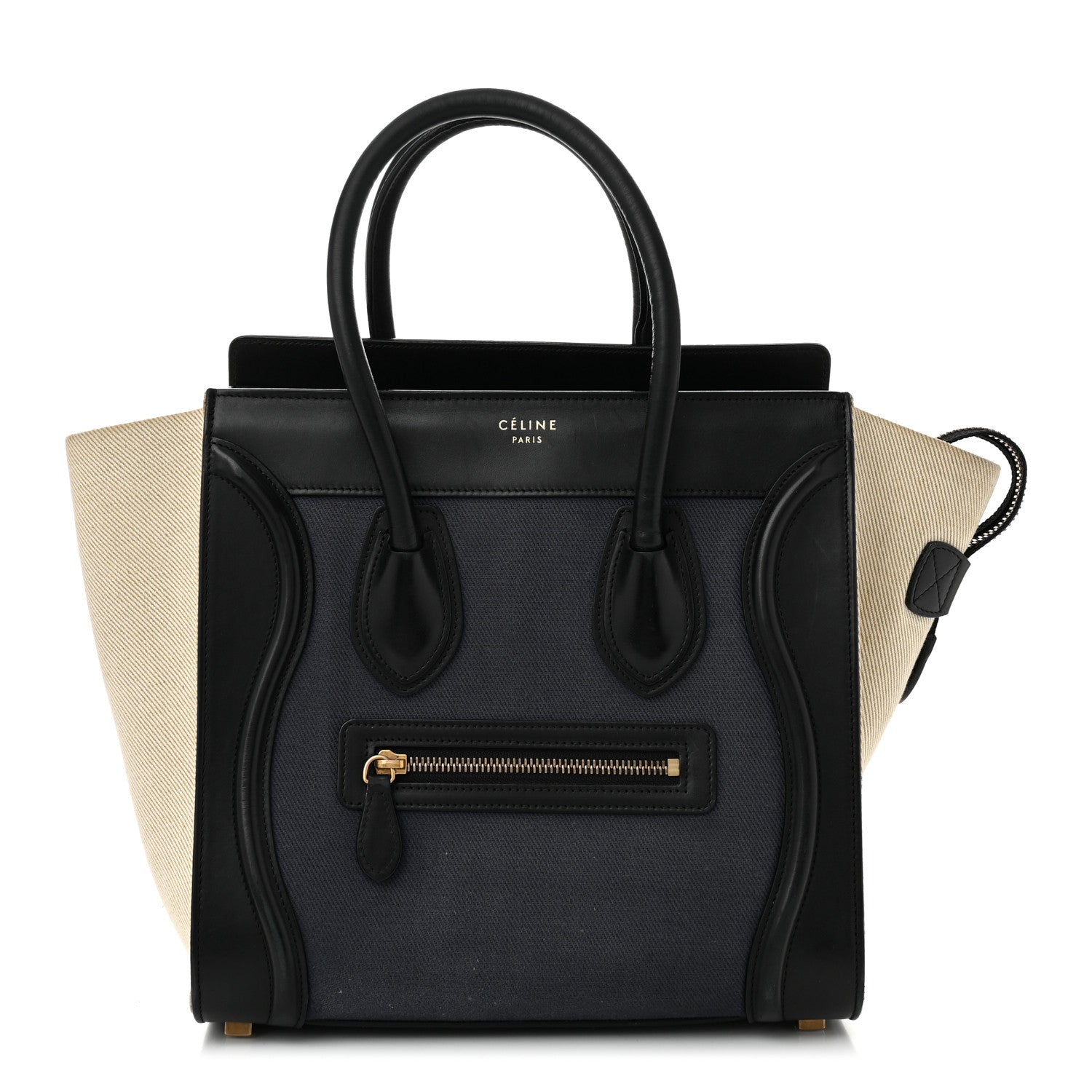 Celine Canvas Smooth Calfskin Micro Tri-Color Luggage Navy Blue 1710462 ...