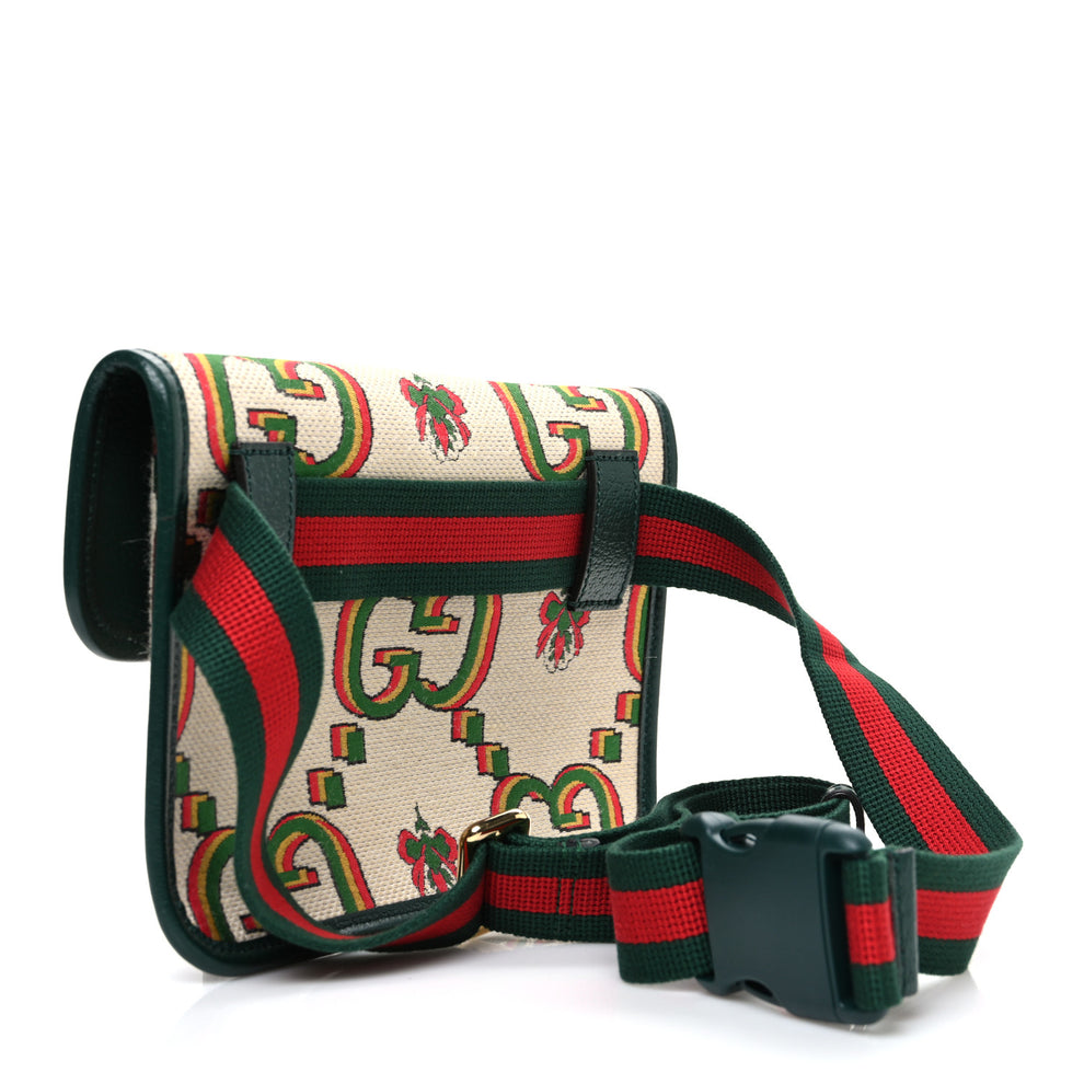 Gucci Cotton Textured Dollar Calfskin Web GG Monogram Floral Gucci 100 ...