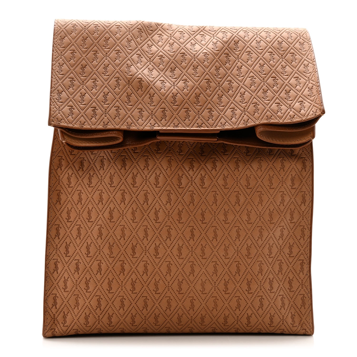 Saint Laurent Calfskin Monogram Deli Paper Bag Vintage Beige 1791892 ...