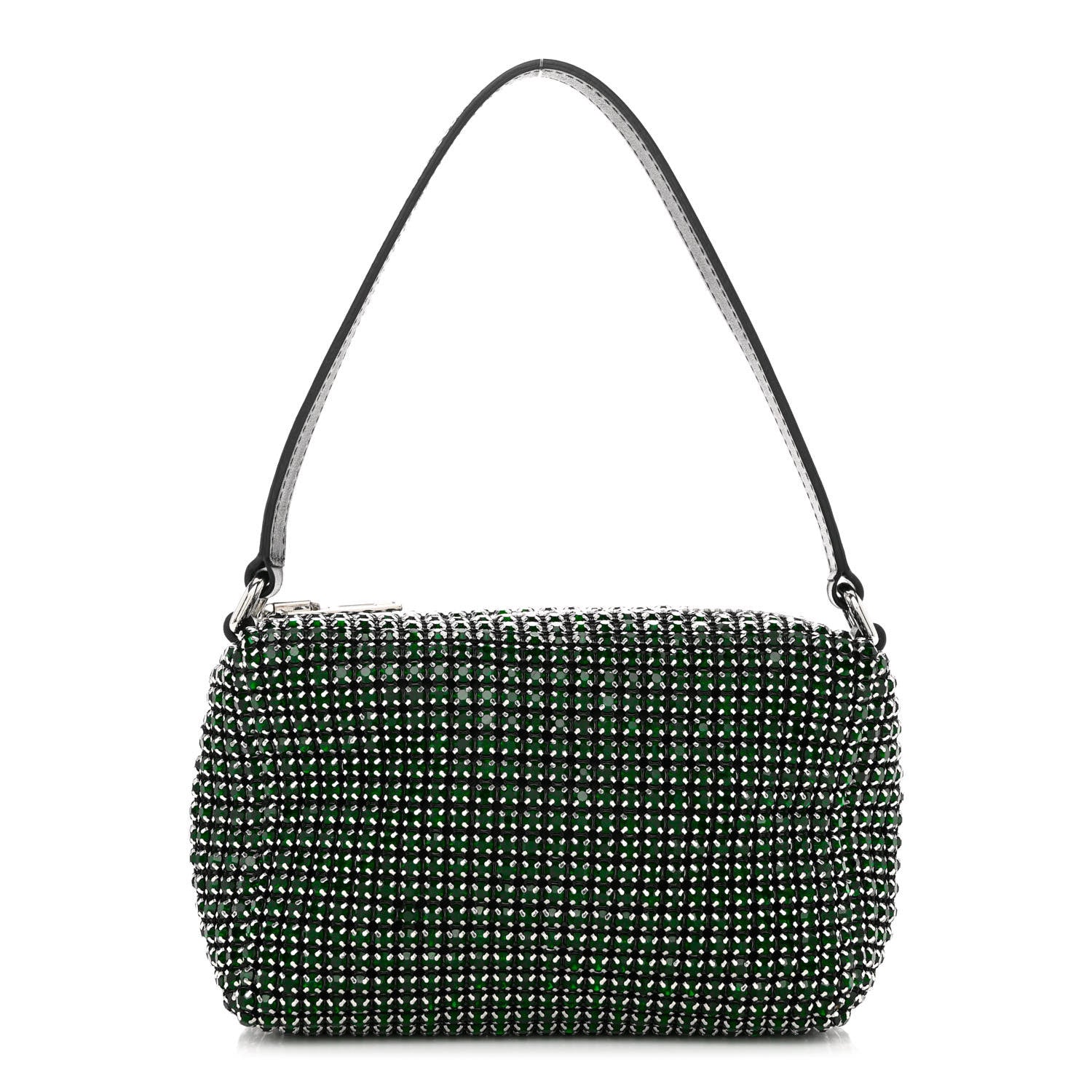 Alexander Wang Mesh Crystal Rhinestone Mini Heiress Pouch Emerald Green ...