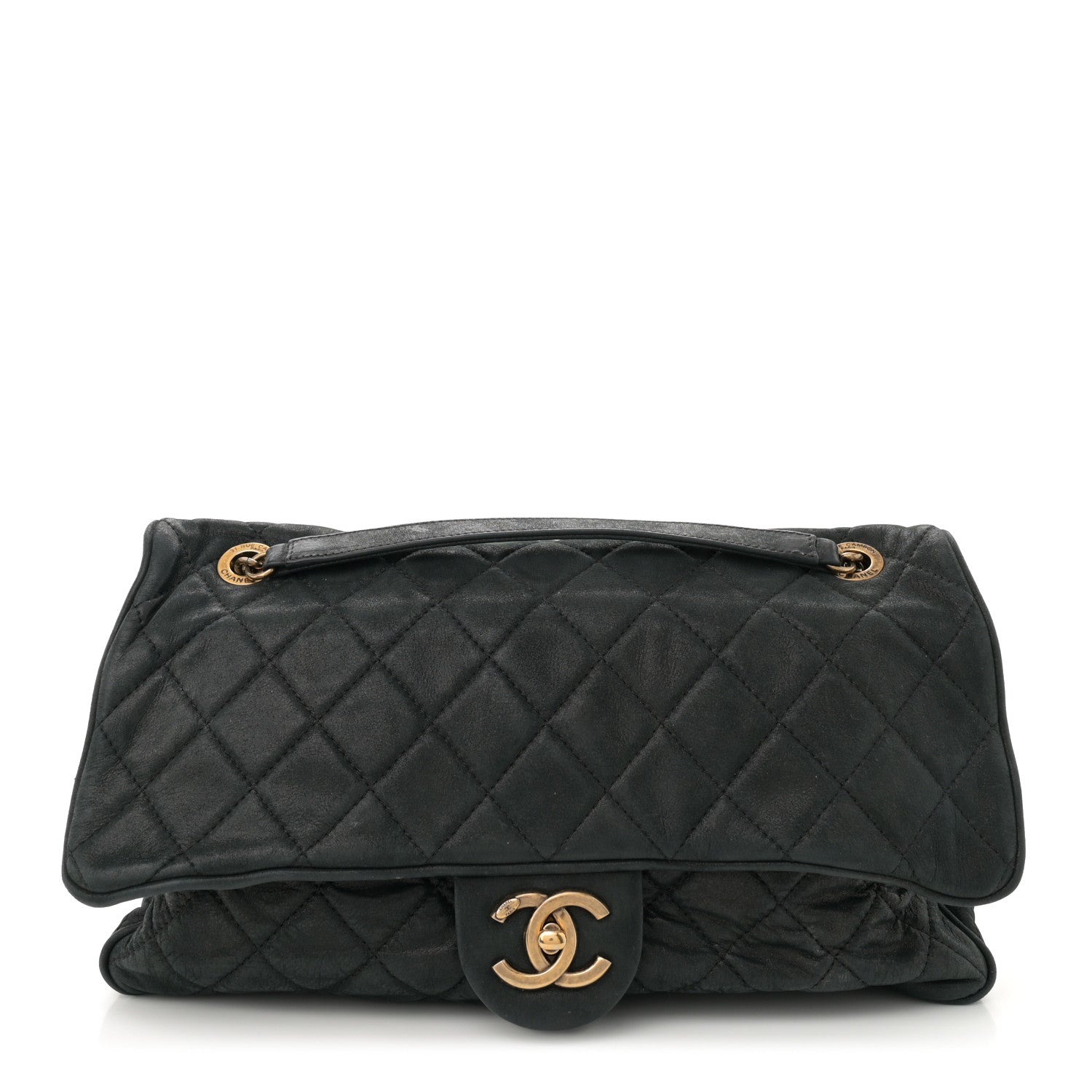Chanel Iridescent Calfskin Quilted Large Shiva Flap Black 1717544 ...