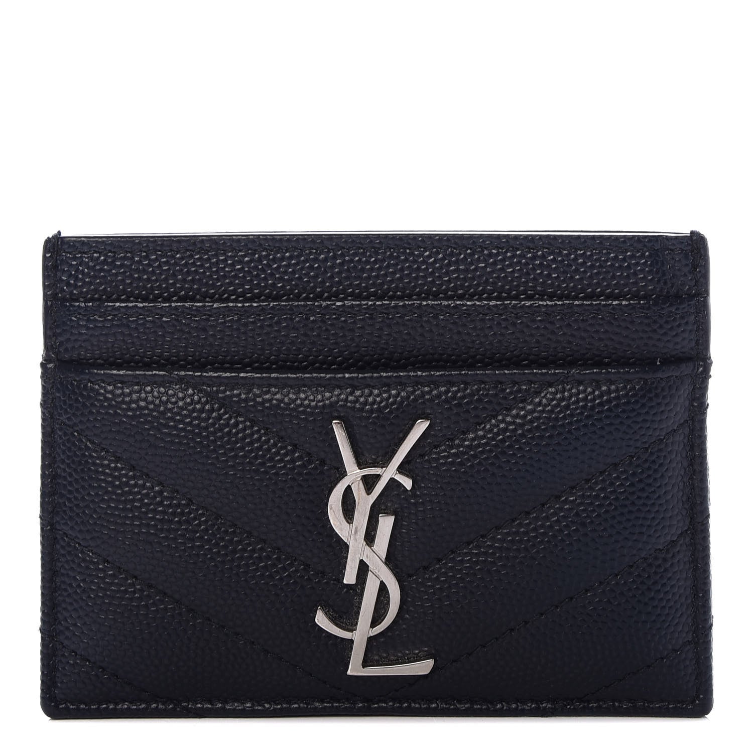 Saint Laurent Grain De Poudre Matelasse Monogram Chevron Credit Card ...