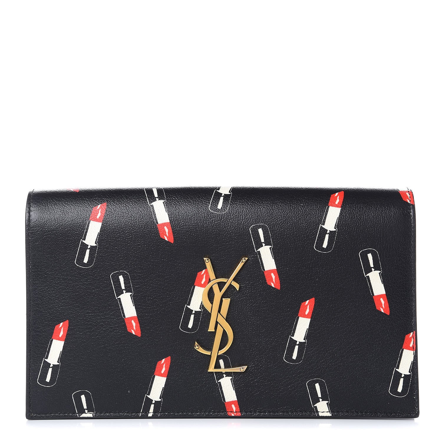 Saint Laurent Calfskin Lipstick Print Classic Monogram Kate Clutch ...