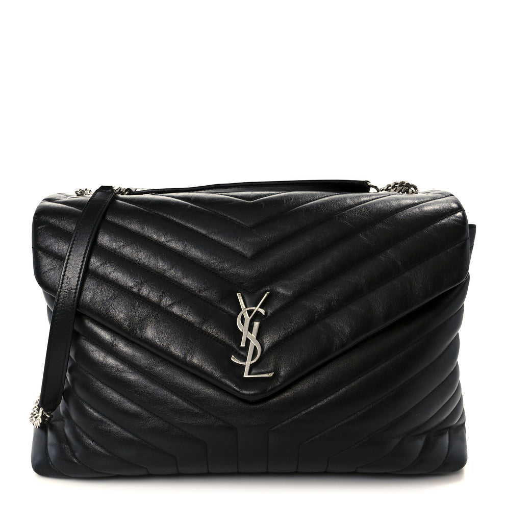 Saint Laurent Calfskin Y Quilted Monogram Large Loulou Chain Satchel ...