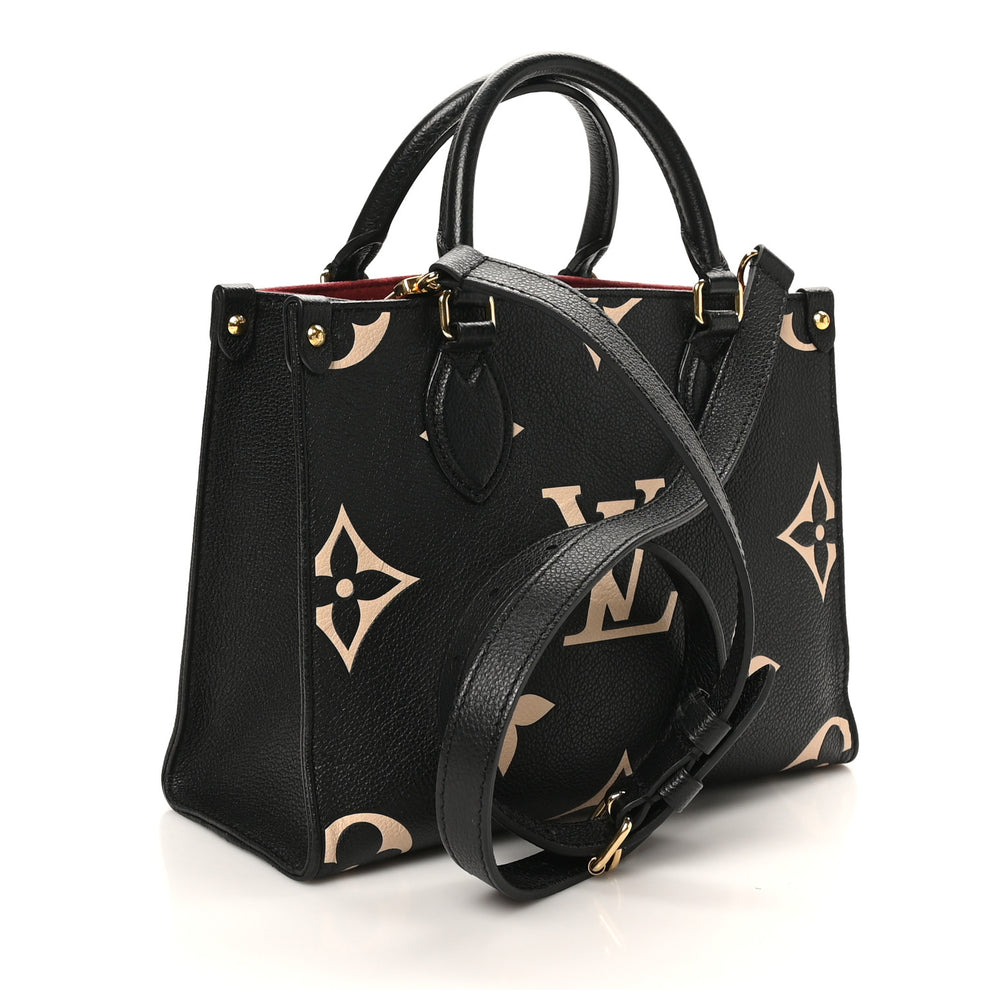 Louis Vuitton Empreinte Monogram Giant Onthego PM Black Beige 1793596 ...