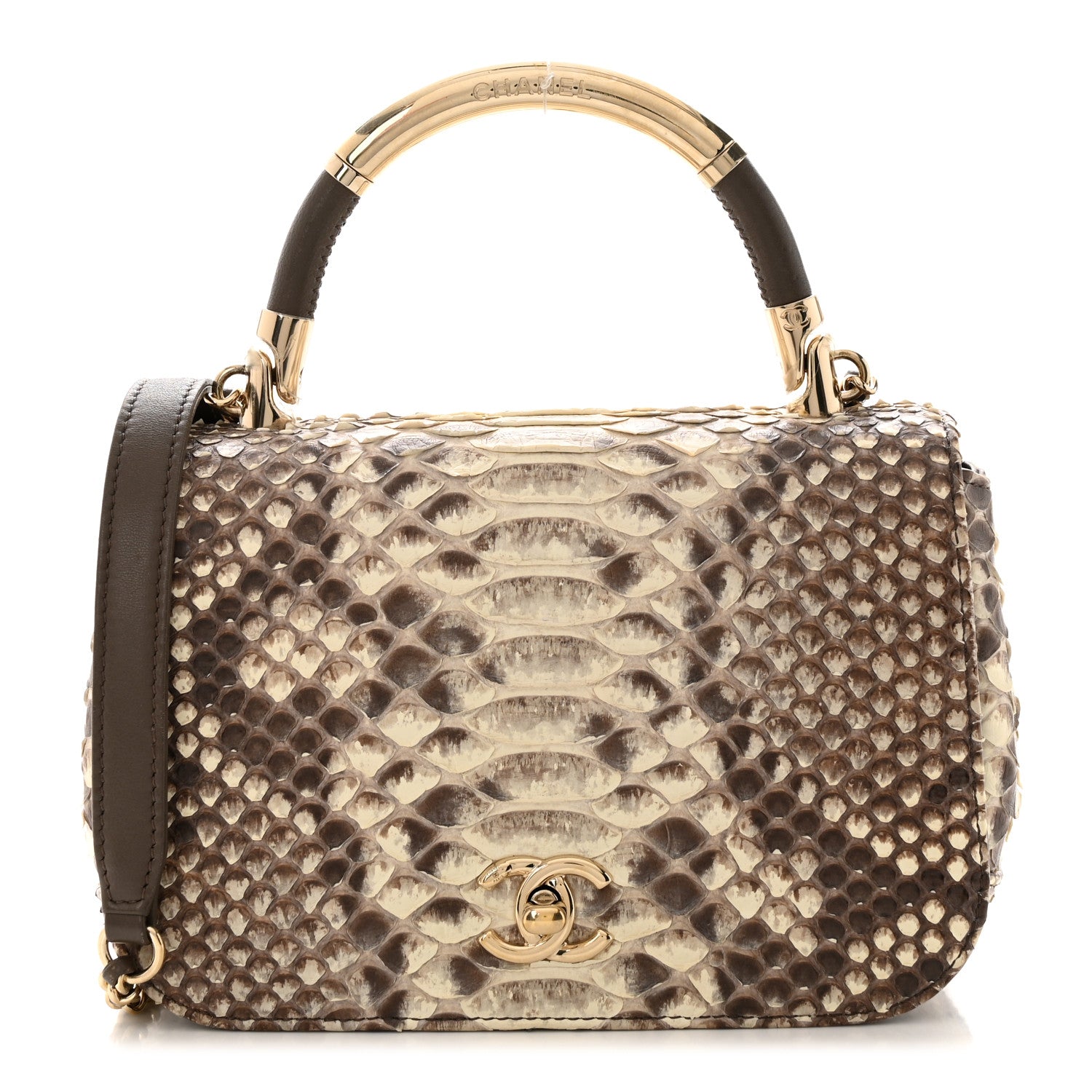 Chanel Snakeskin Metal Top Handle Carry Chic Flap 1316305 – FASHIONPHILE