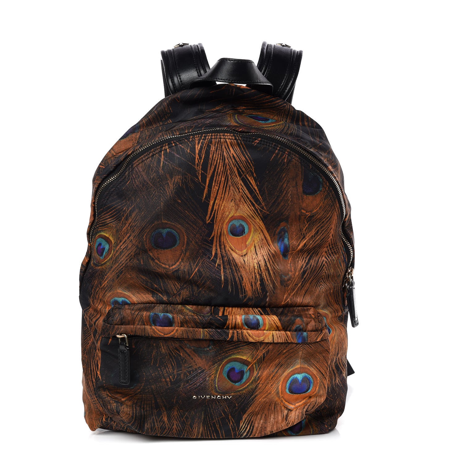 Givenchy Nylon Calfskin Peacock Print Backpack Brown 383094 – FASHIONPHILE