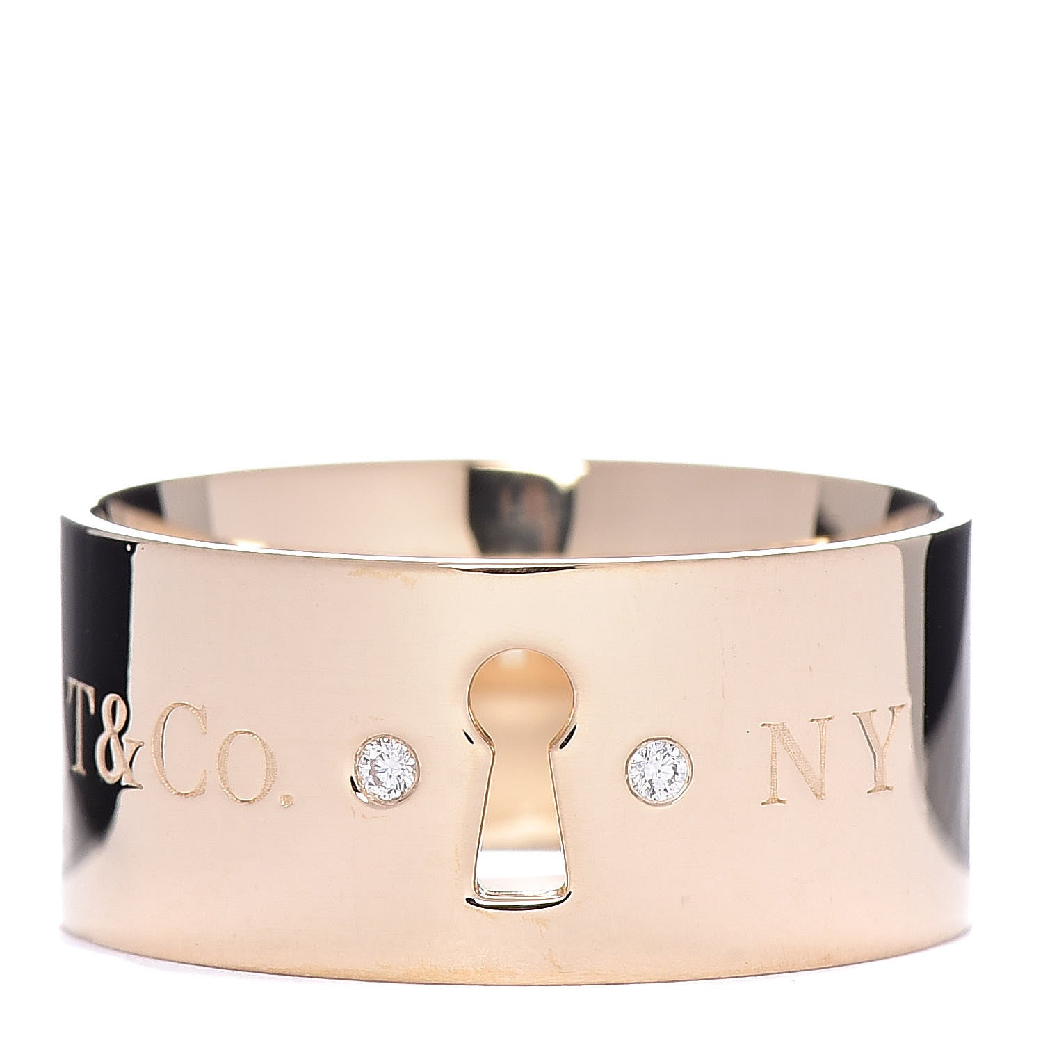 Tiffany 18K Yellow Gold Diamond Locks Ring 57 8 464675 – FASHIONPHILE