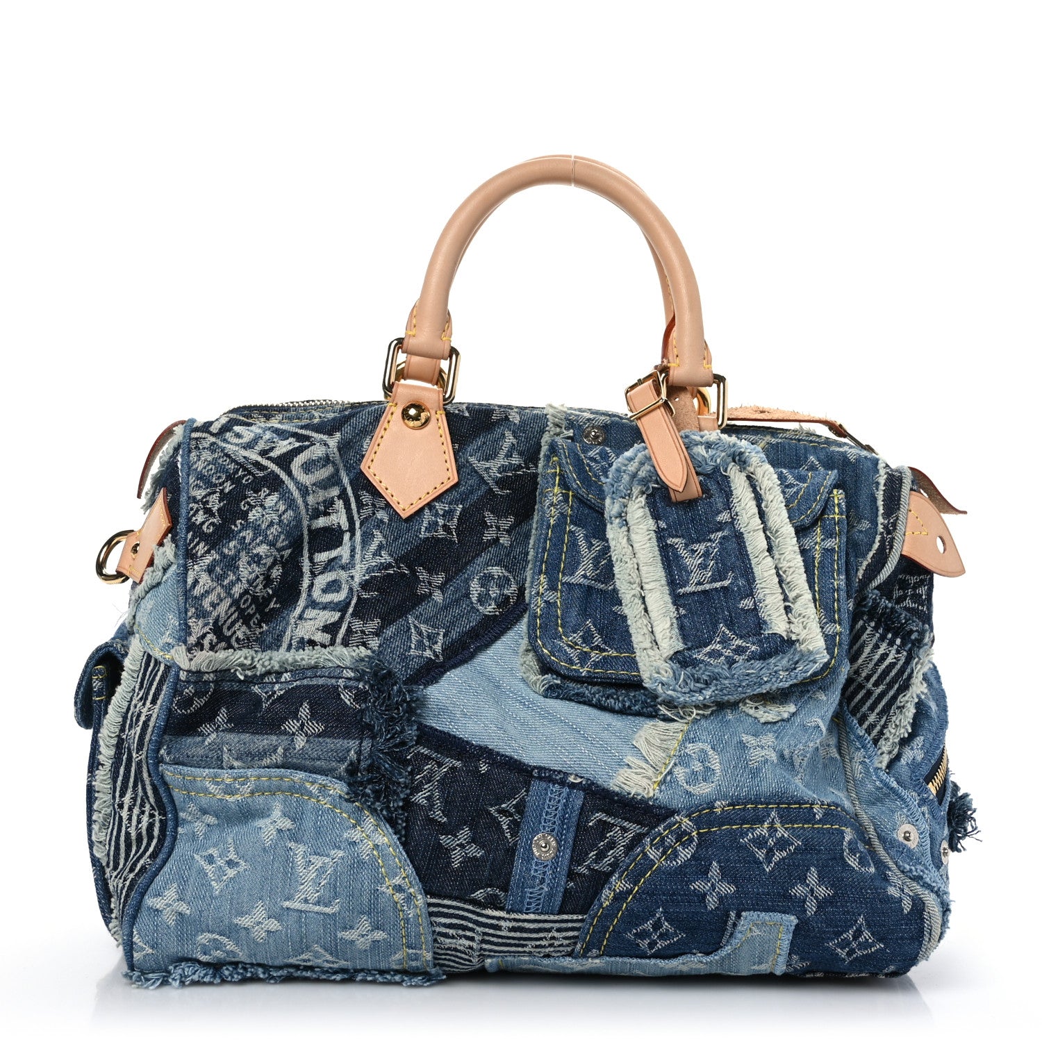 Louis Vuitton Denim Patchwork Speedy 30 Blue 1248516 – FASHIONPHILE