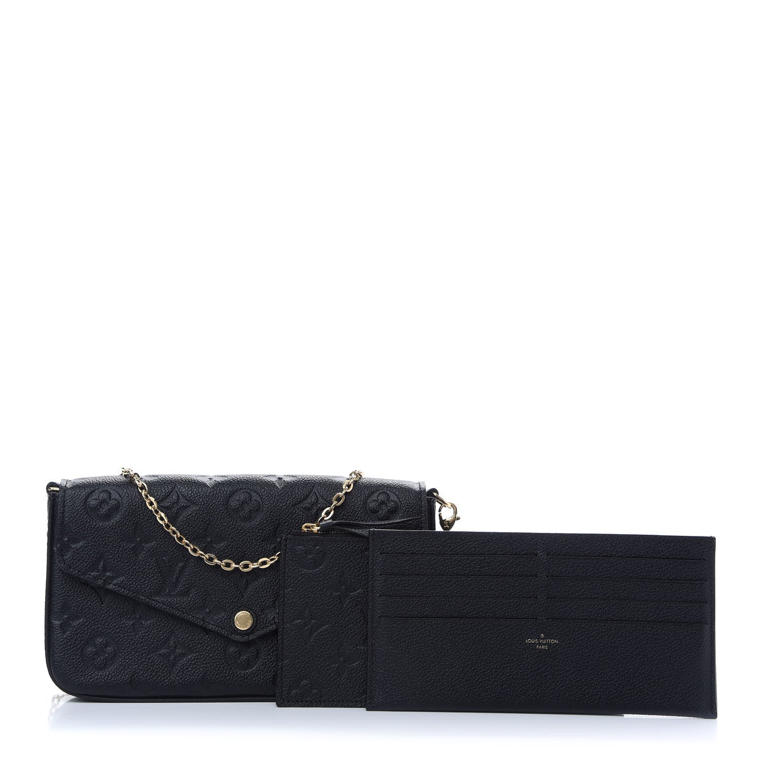 Louis Vuitton Empreinte Pochette Felicie Chain Wallet Black 894998 ...