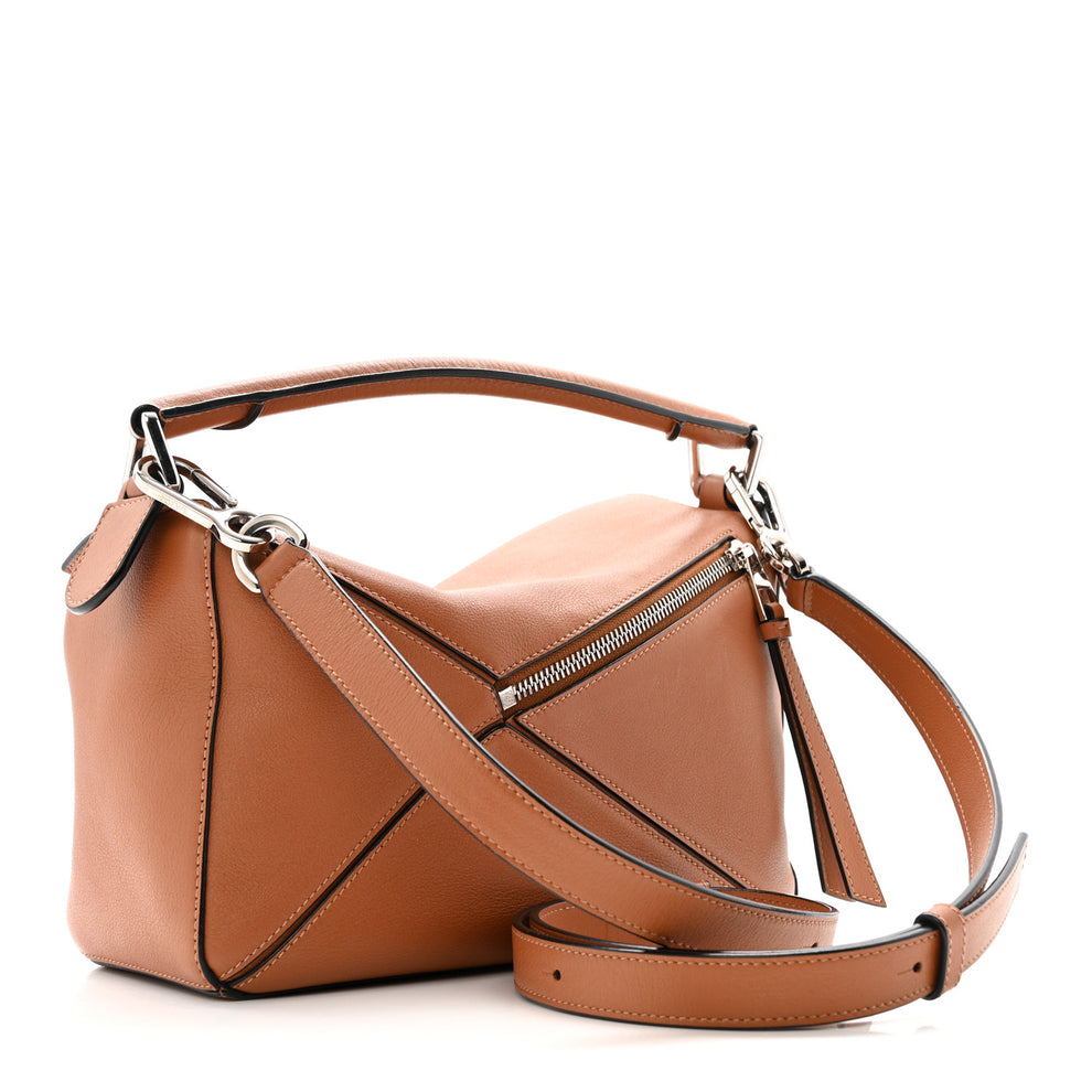 Loewe Calfskin Small Puzzle Bag Tan 1794122 – FASHIONPHILE