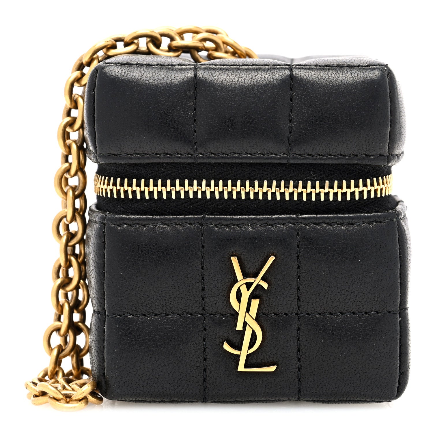 Saint Laurent Lambskin Cassandre Matelasse Carre Mini Cube On Chain ...
