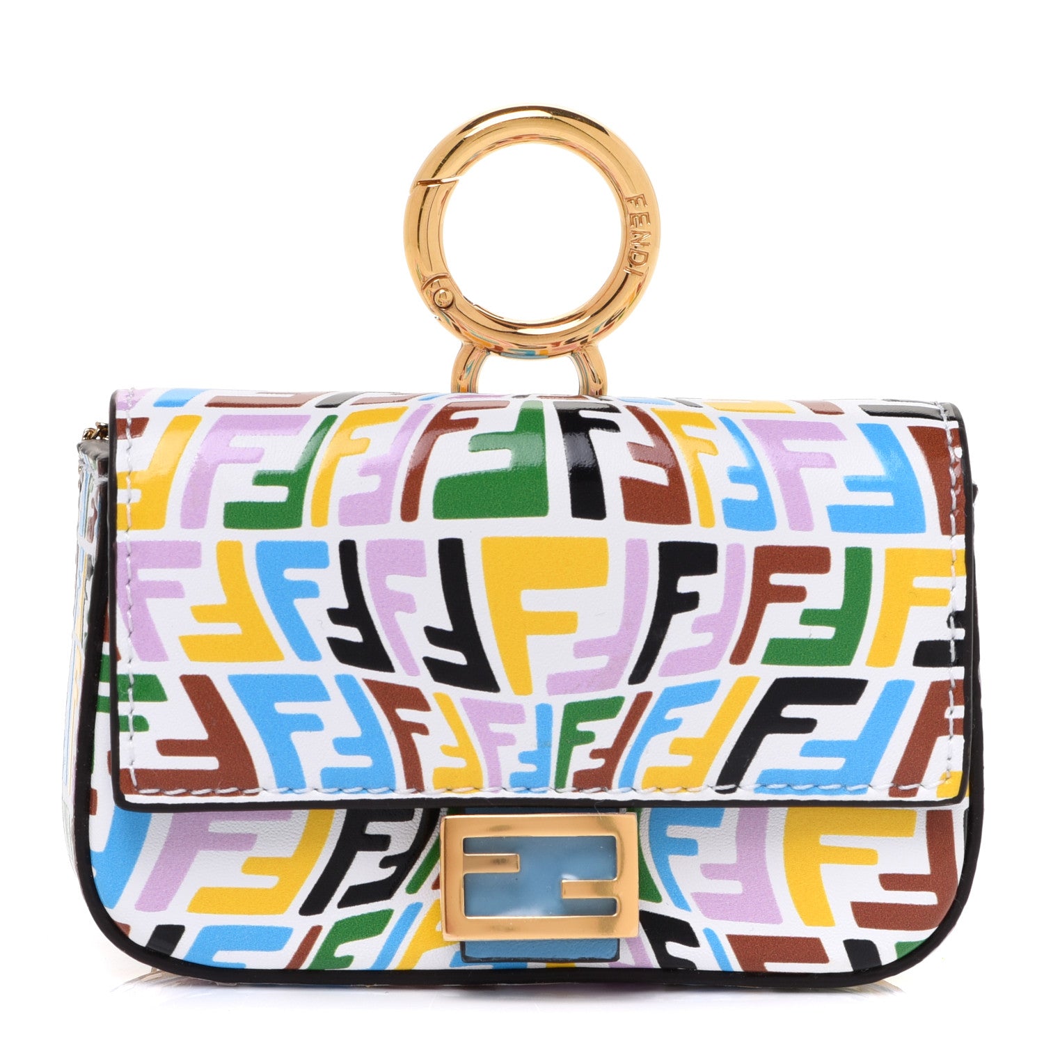 Fendi X SARAH COLEMAN Vitello Liberty Ceylon Micro FF Fish Eye Embossed ...