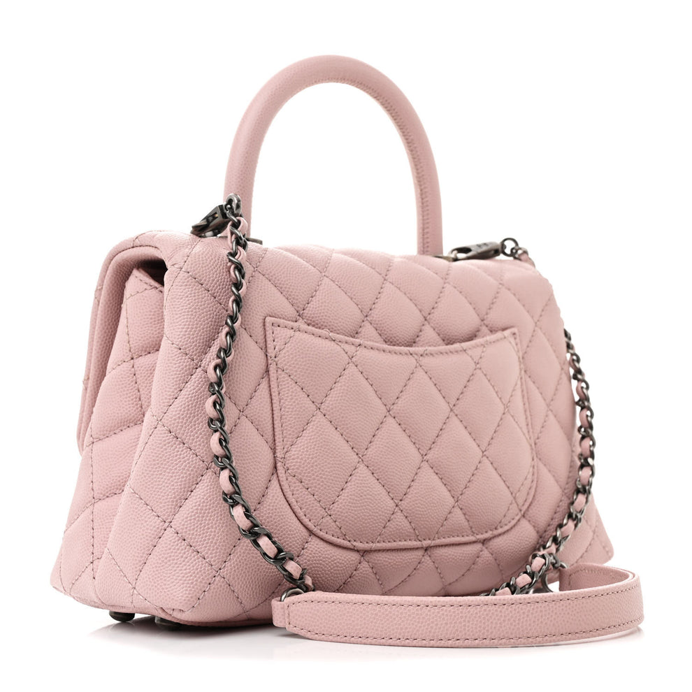 Chanel Caviar Quilted Mini Coco Handle Flap Pink 1663511 – FASHIONPHILE