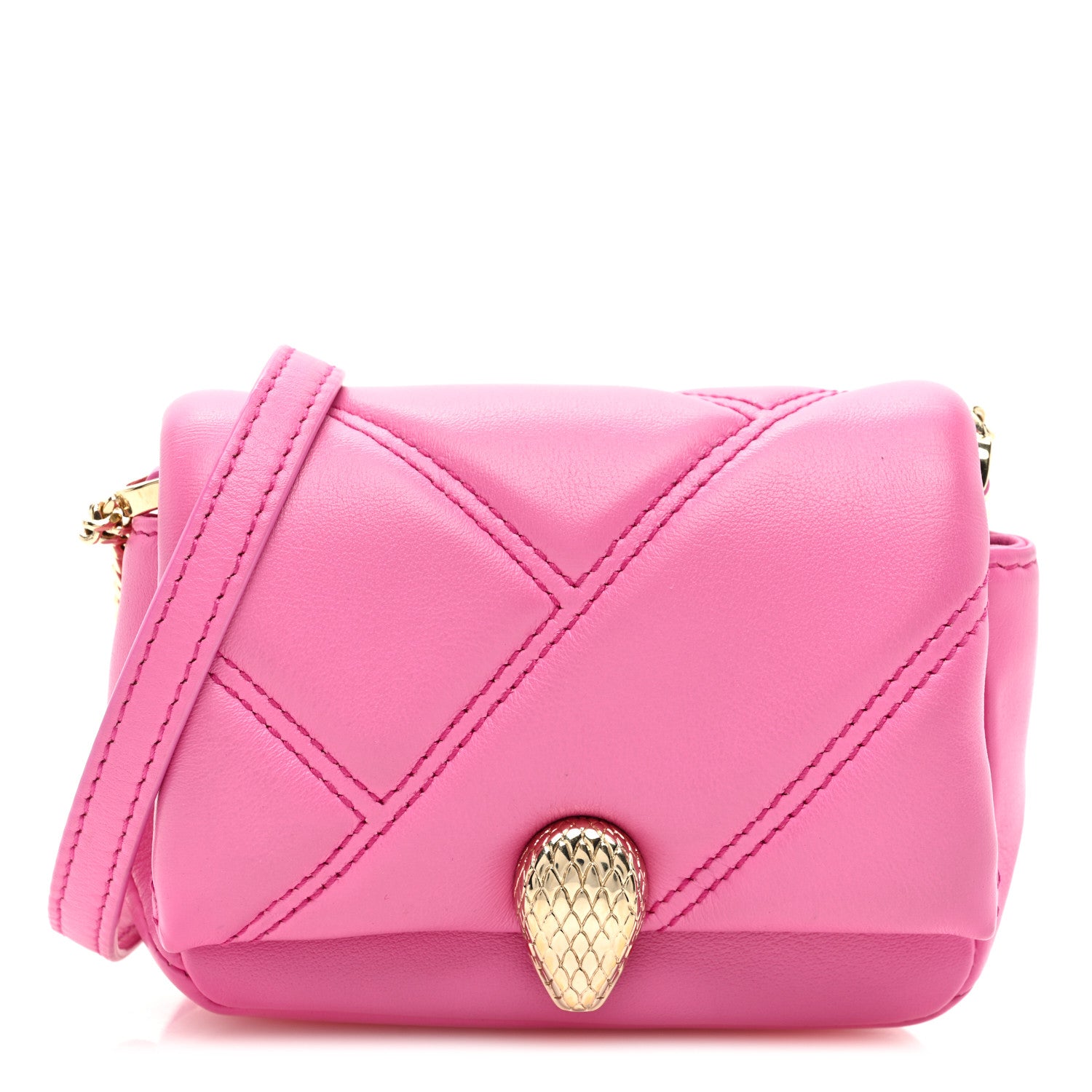 Bulgari Calfskin Serpenti Cabochon Micro Bag Pink 1560674 – FASHIONPHILE