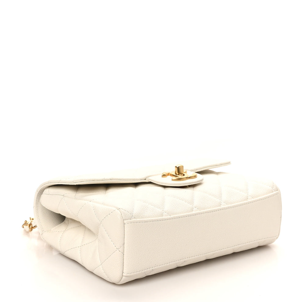 Chanel Caviar Quilted Coco First Flap White 1806394 – FASHIONPHILE