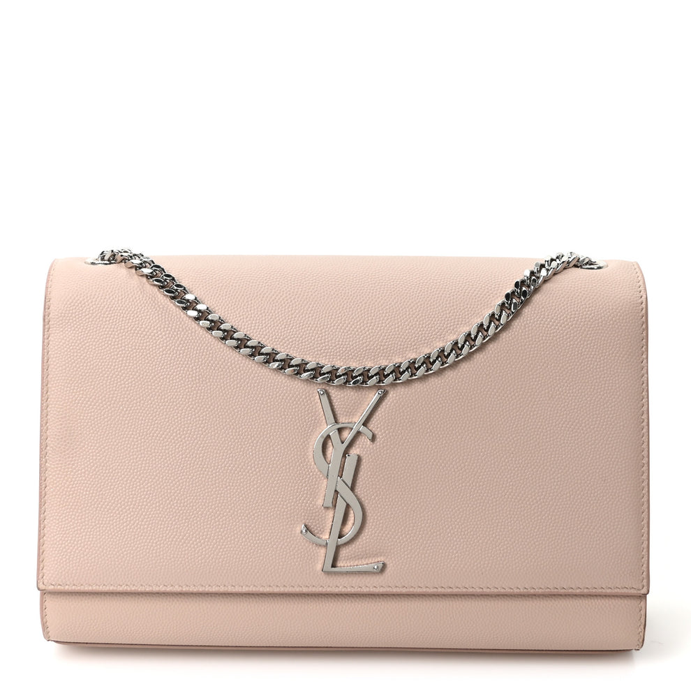 Saint Laurent Grain De Poudre Medium Classic Monogram Kate Satchel Rose Poudre 1777130 ...