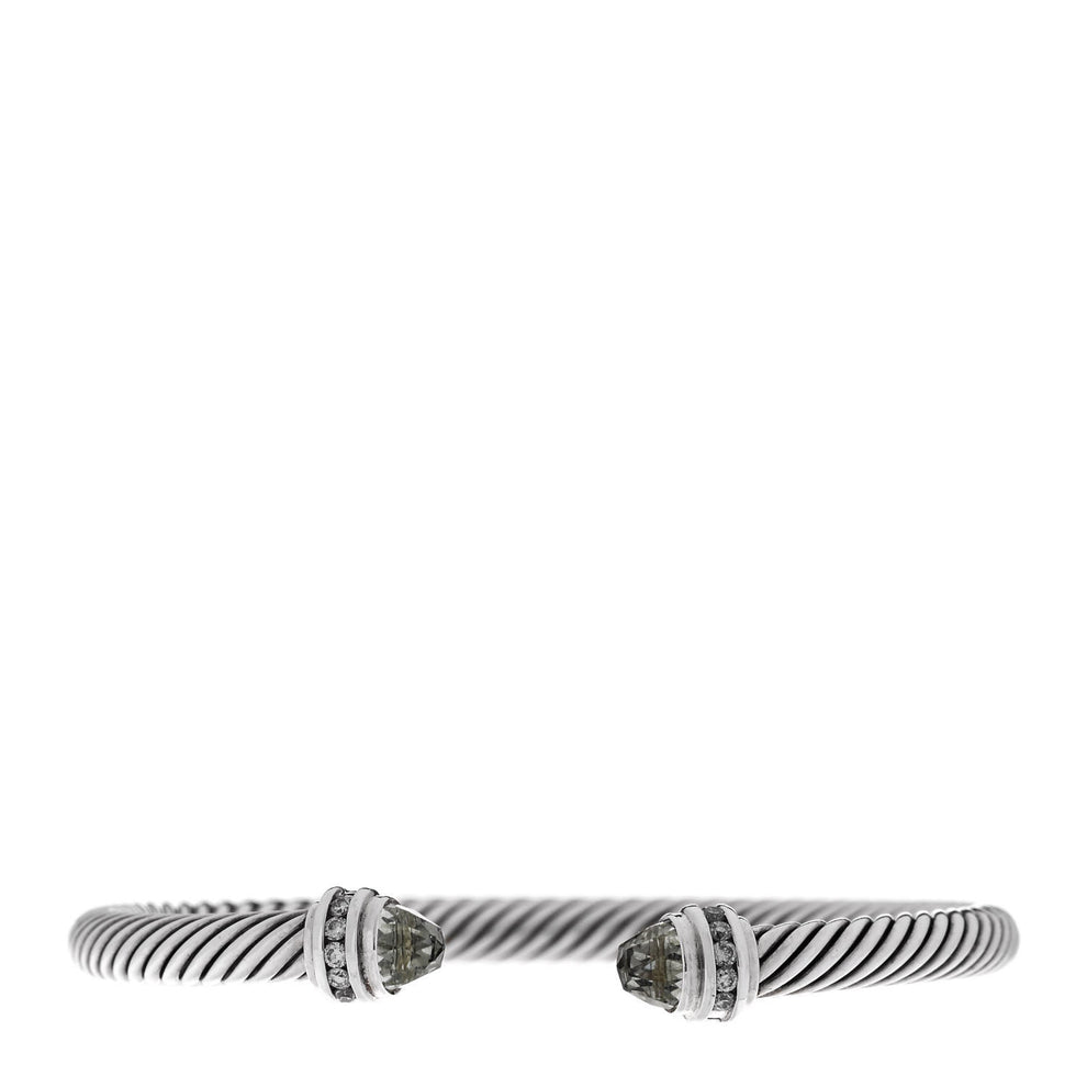 David Yurman Sterling Silver Diamond Prasiolite 5mm Cable Classics ...