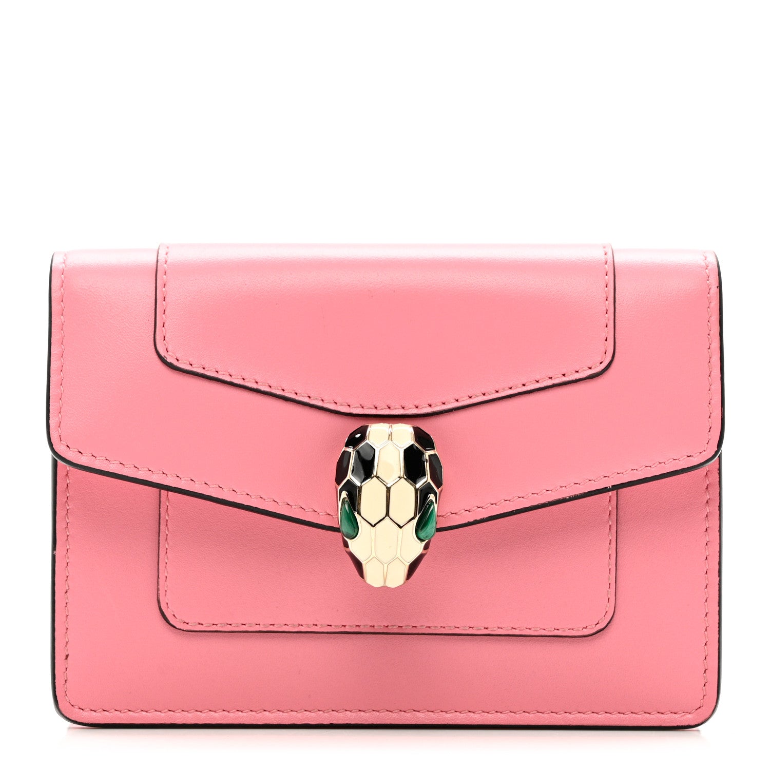Bulgari Calfskin Serpenti Forever Purse Card Holder Pink 1234724 ...