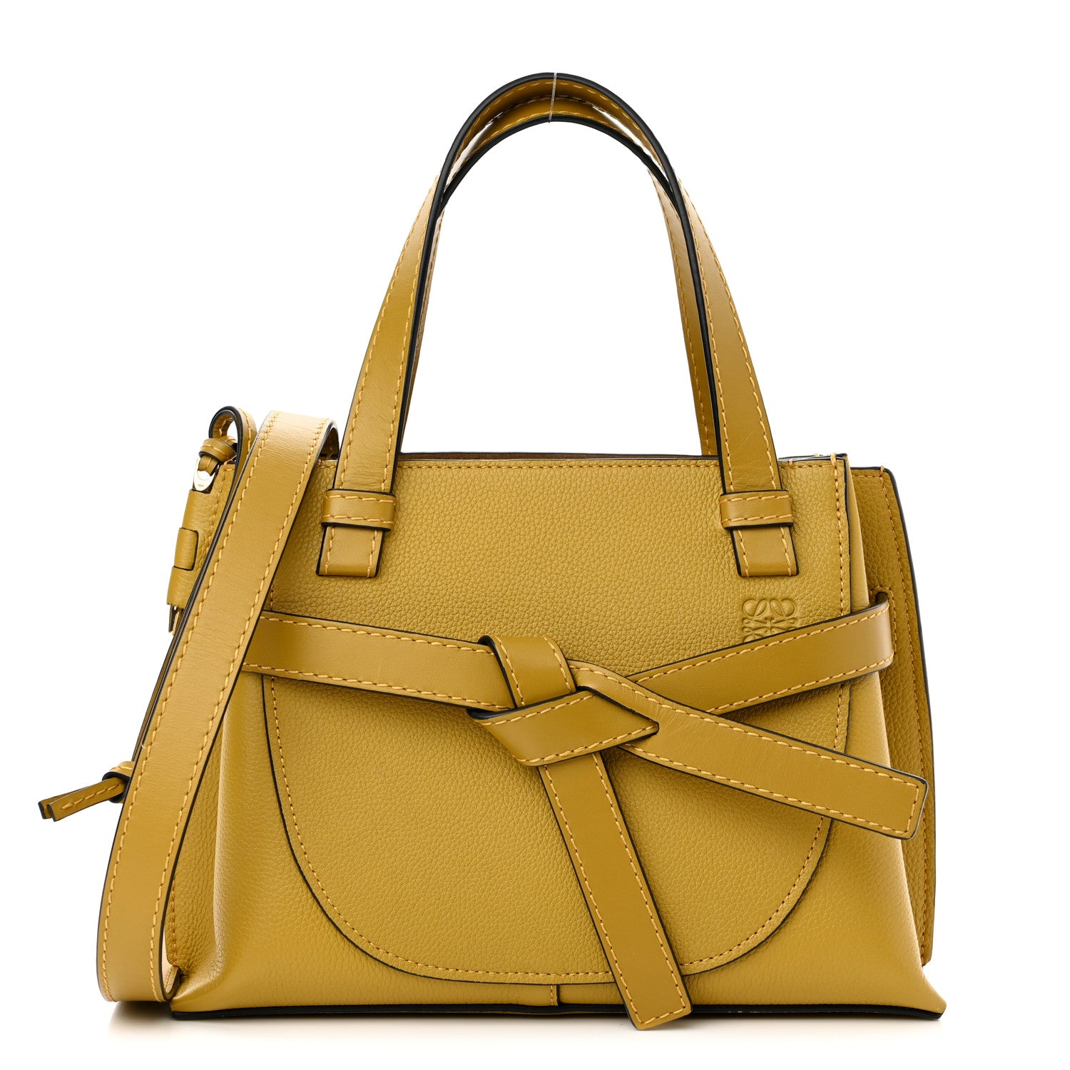 Loewe Calfskin Mini Gate Tote Mustard Yellow 1211318 – FASHIONPHILE