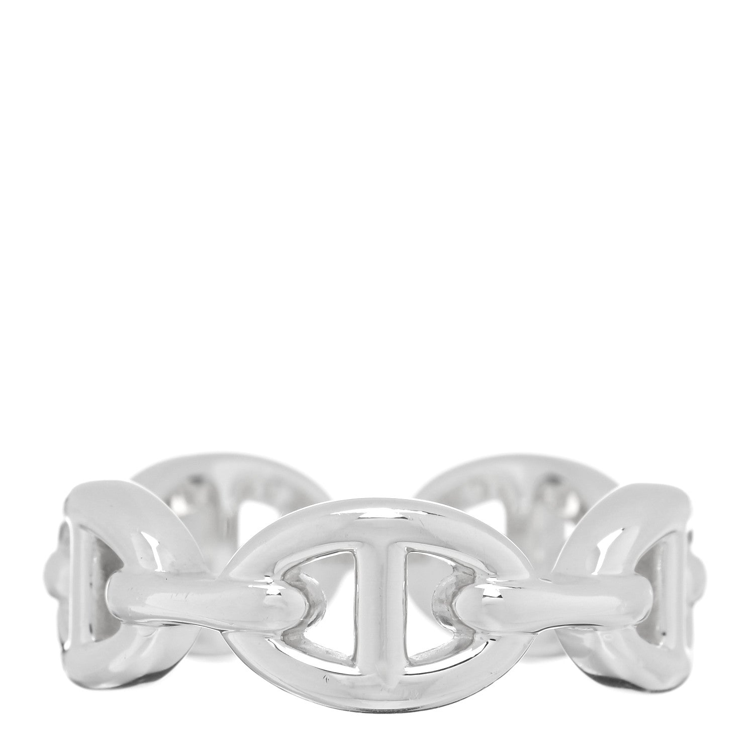 Hermes Sterling Silver PM Chaine d'Ancre Enchainee Band Ring 52 6 ...