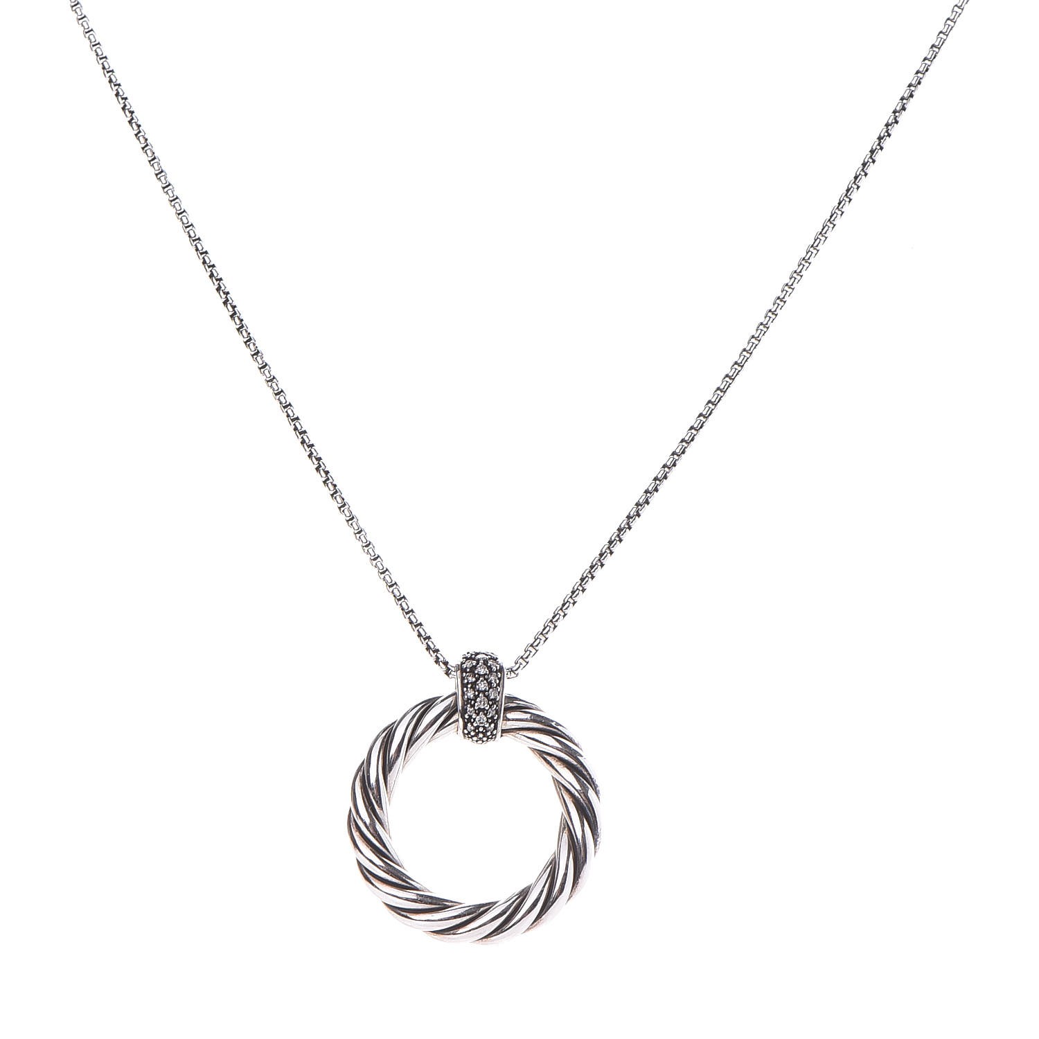 DAVID YURMAN Sterling Silver Diamond Midnight Melange Circle Pendant ... DAVID YURMAN Sterling Silver Diamond Midnight Melange Circle Pendant ...