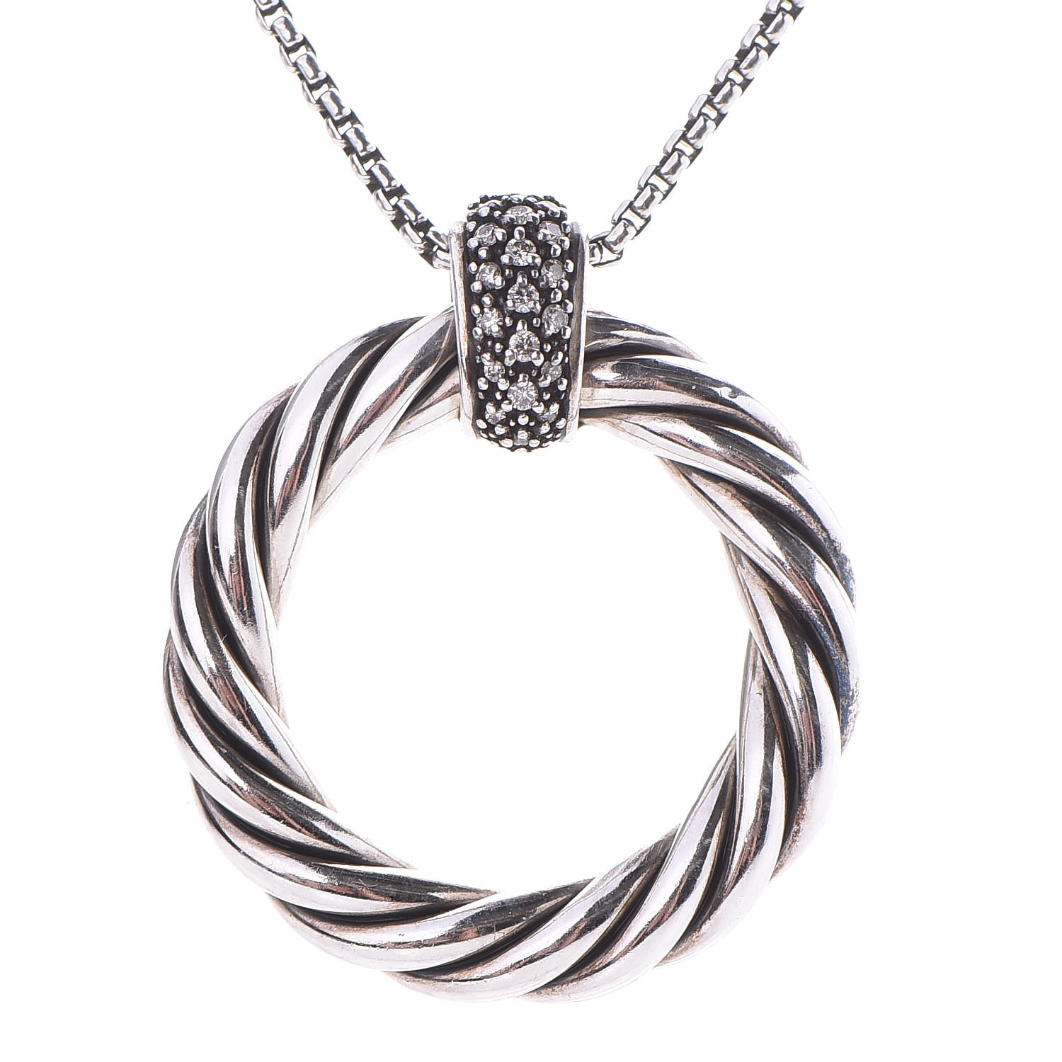 DAVID YURMAN Sterling Silver Diamond Midnight Melange Circle Pendant ... DAVID YURMAN Sterling Silver Diamond Midnight Melange Circle Pendant ...